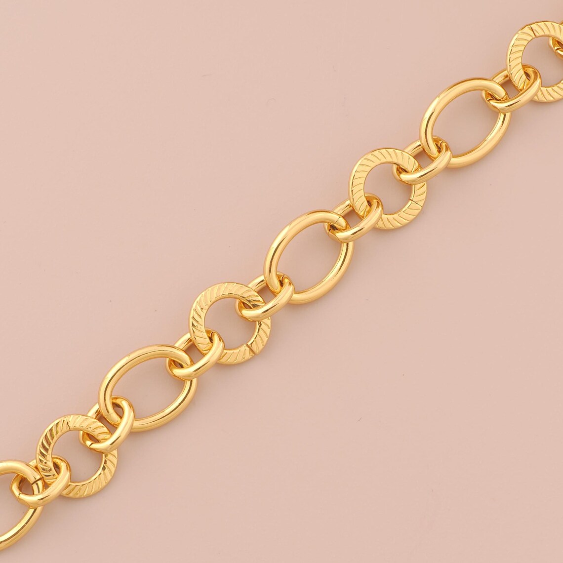 18K Gold Filled Round Flat Chains Gold Semi-finished Chains Special ...
