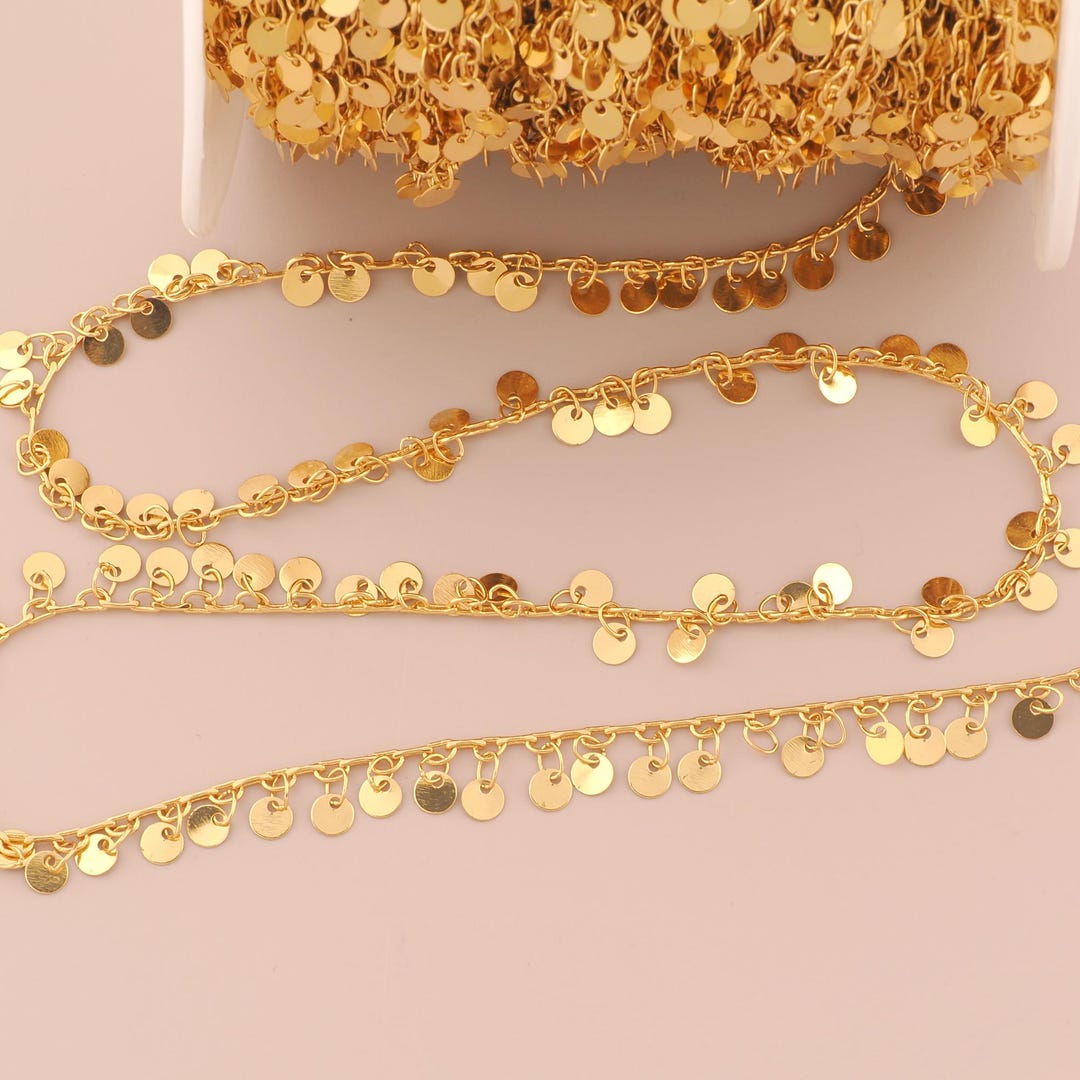 18K Gold Filled Disc Chains Gold Semi-finished Chains Special Chains ...