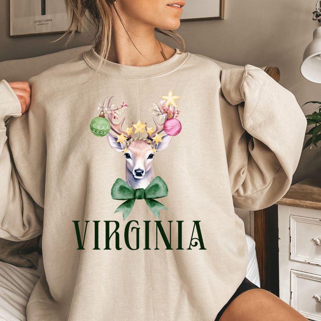 Virginia Favorite Christmas Shirt,reindeer Christmas Shirt,christmas ...