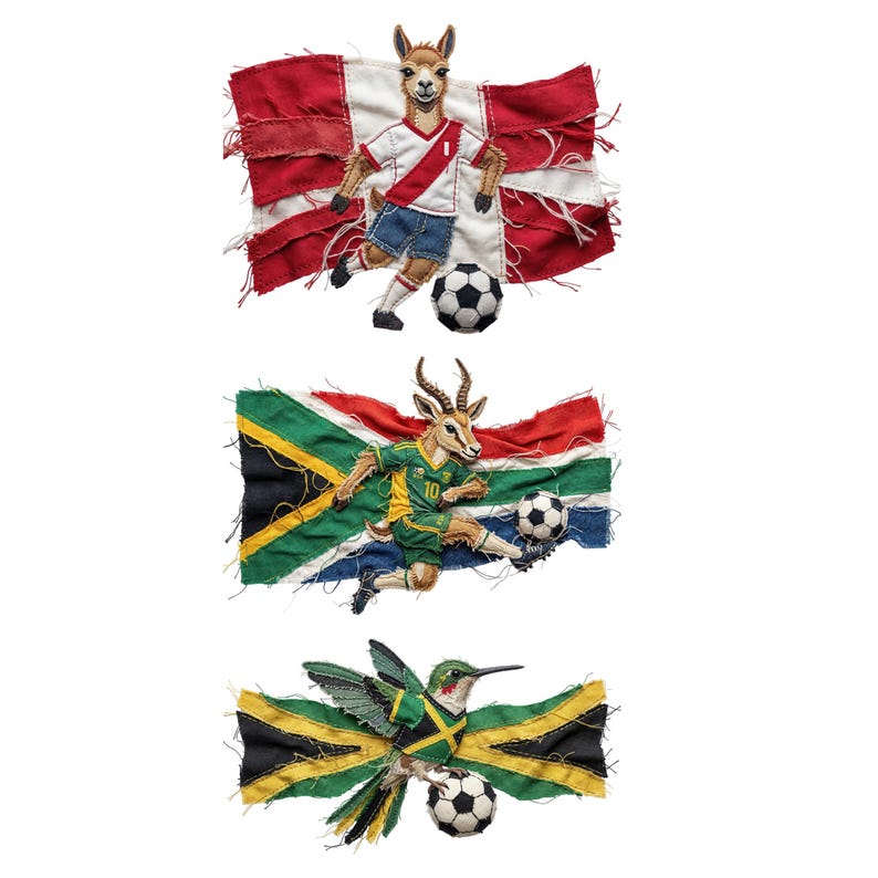 48 FIFA World Cup PNG Bundle, Yarn Art Style Soccer Patchwork, World ...