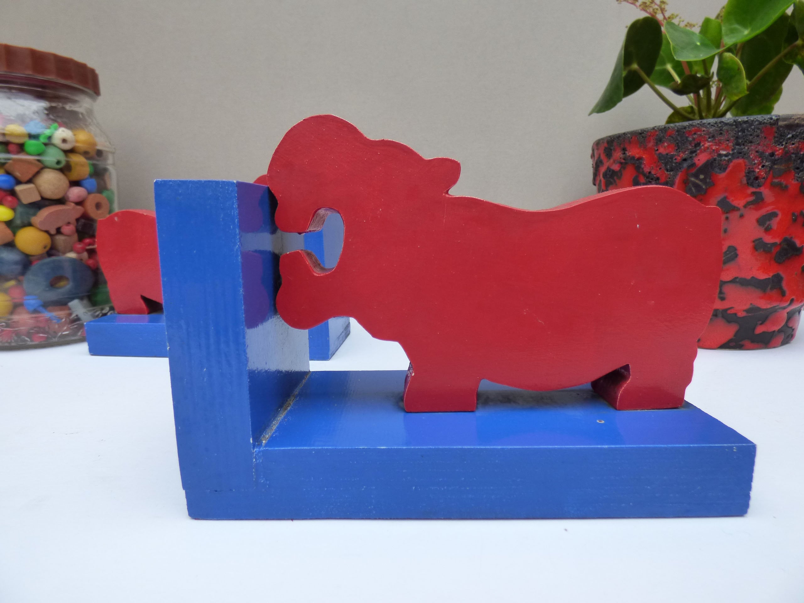 Vintage 1970s bookends hippo’s handmade