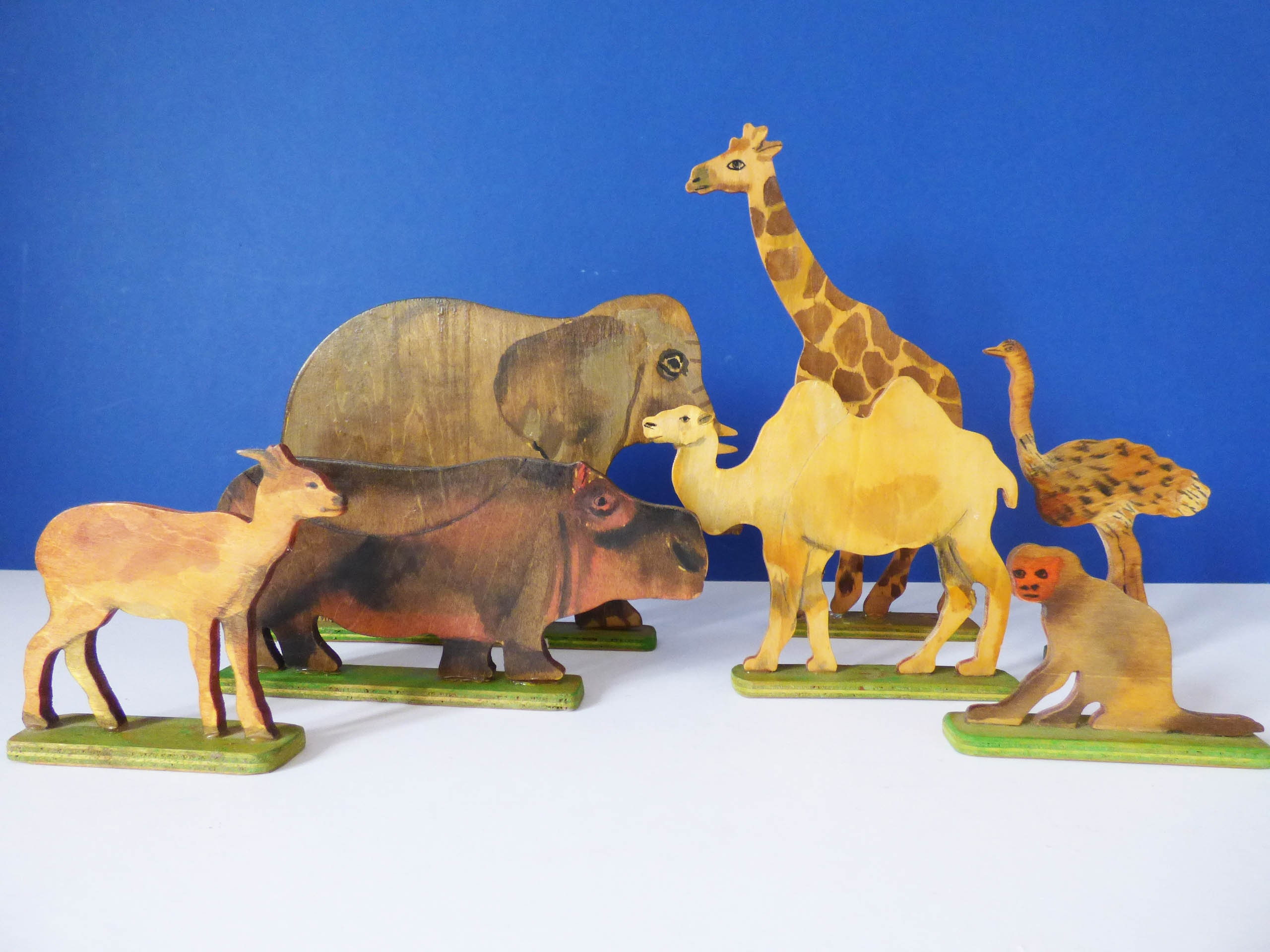 Wooden Wild animals 1960's