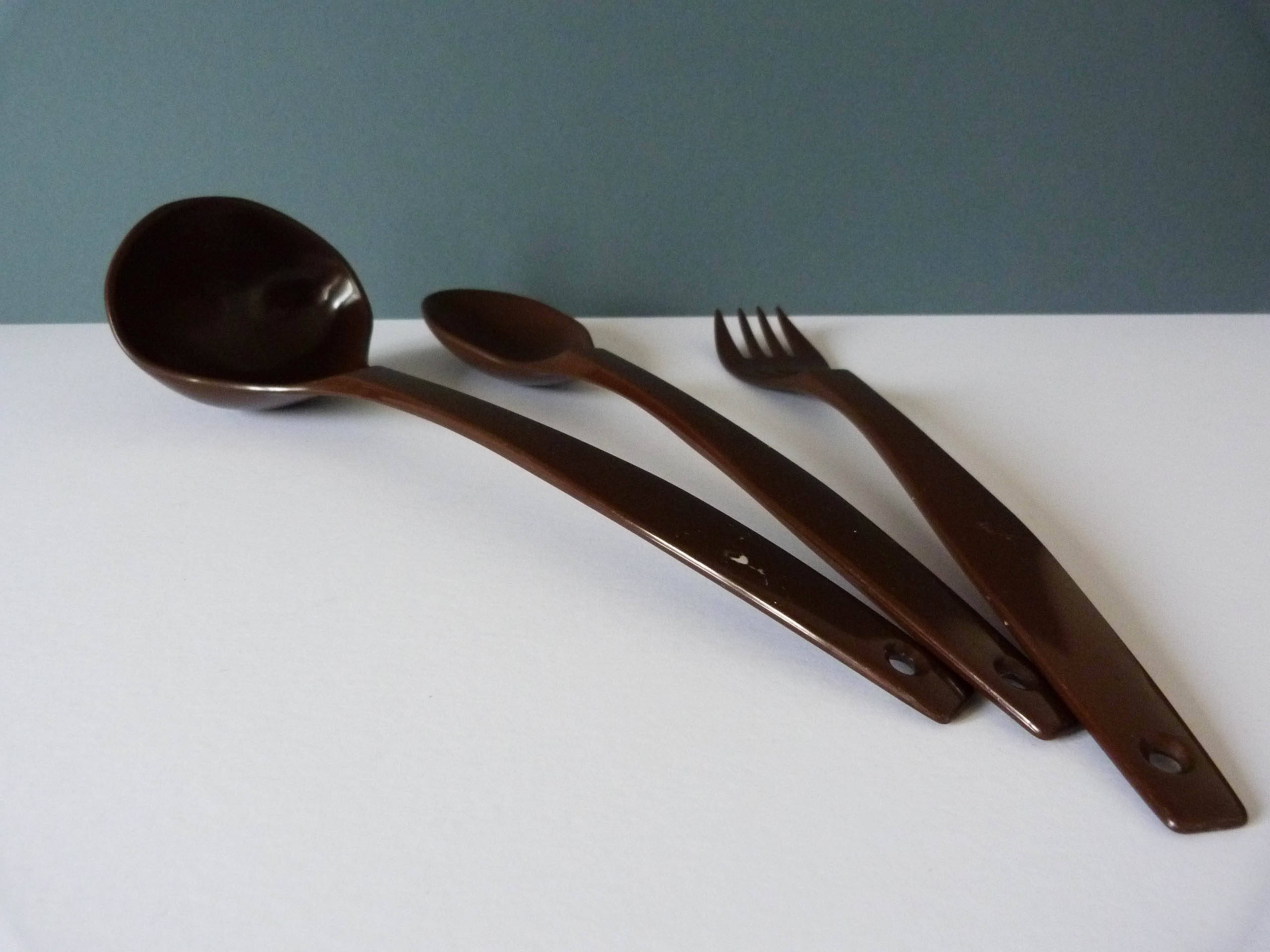 Addis kitchen utensils ladle, fork and spoon.