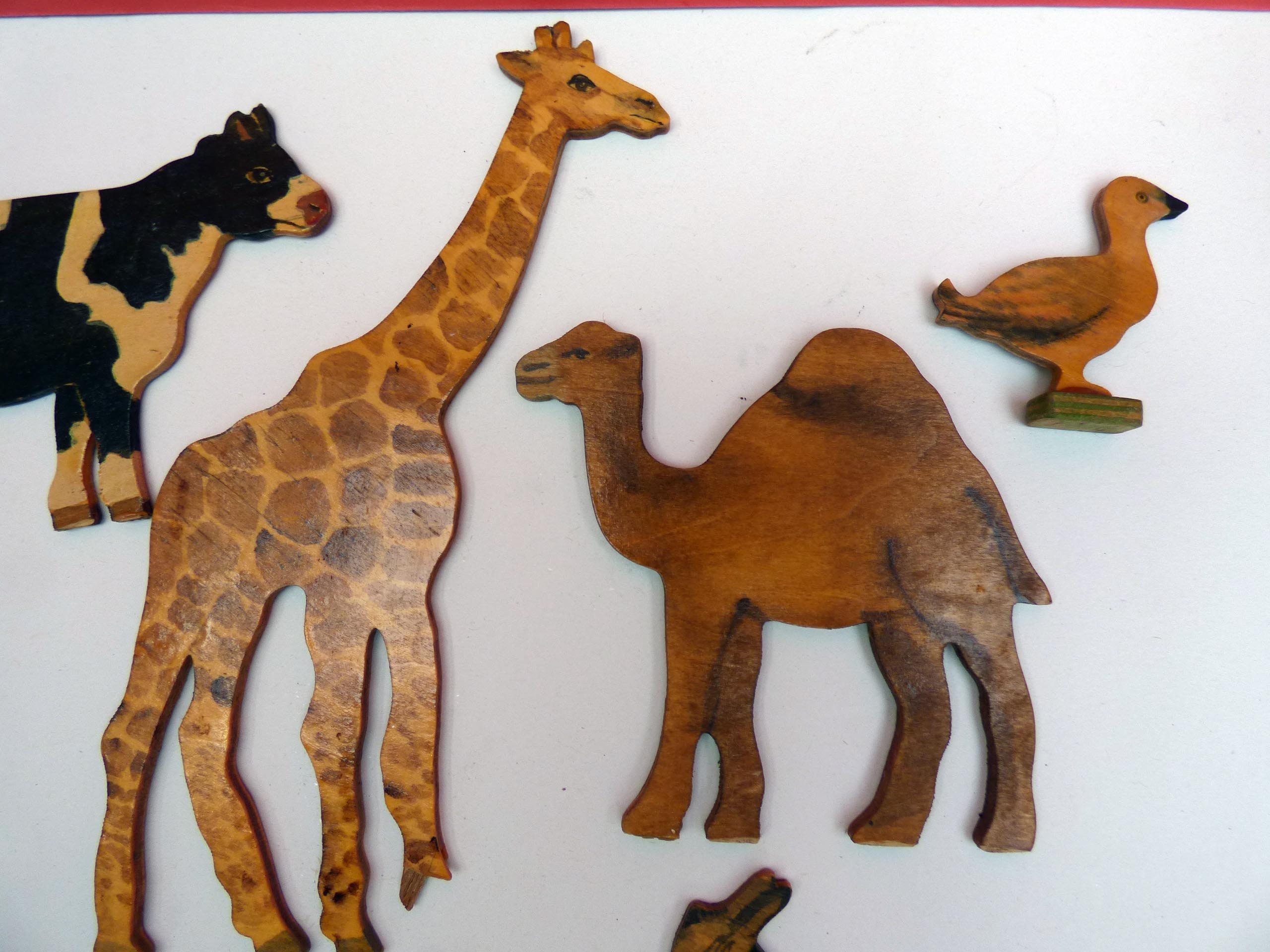 Wooden animals 1960's Vintage Wild and farm animals double sided ...