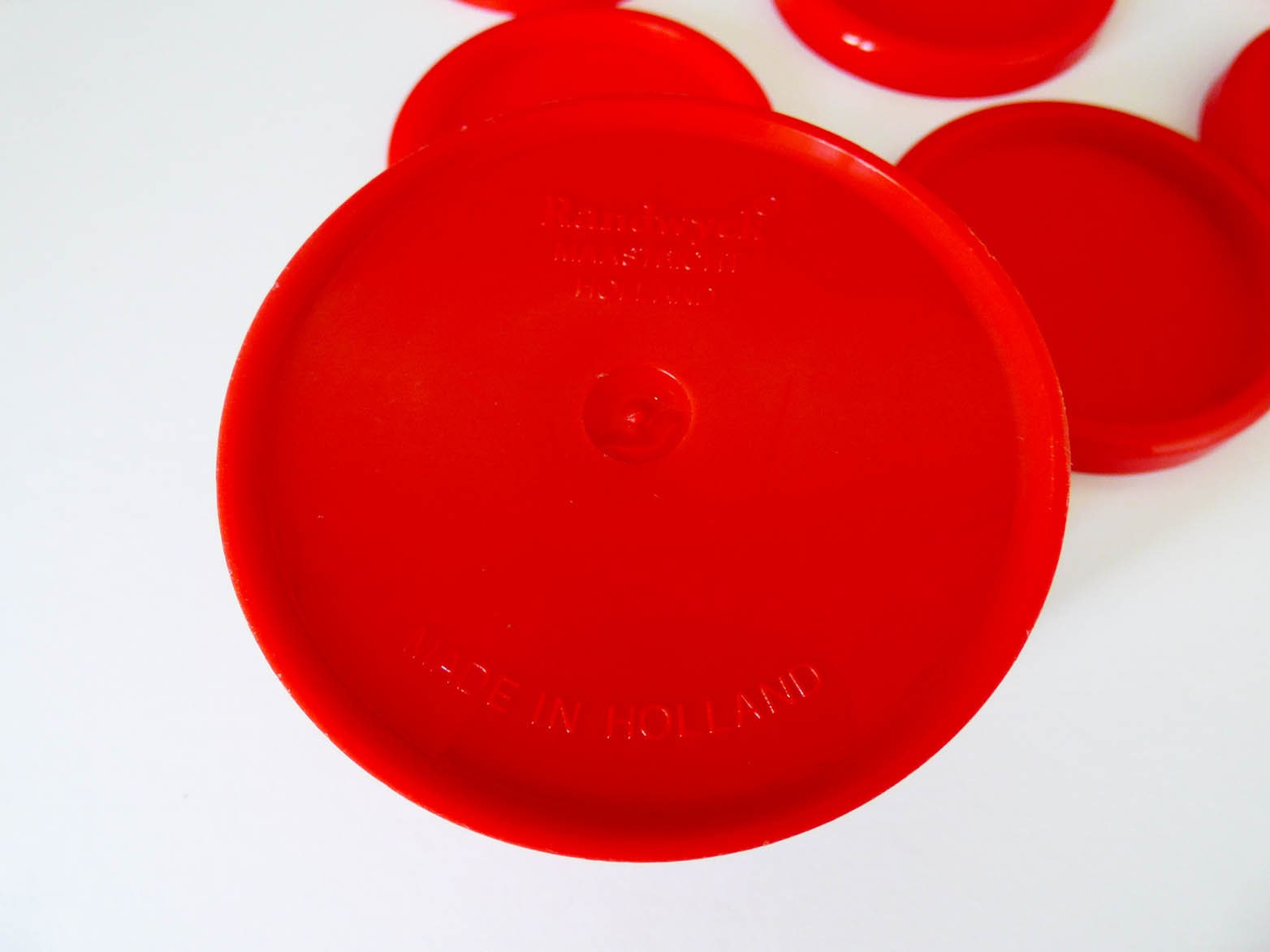 Vintage coasters red plastic
