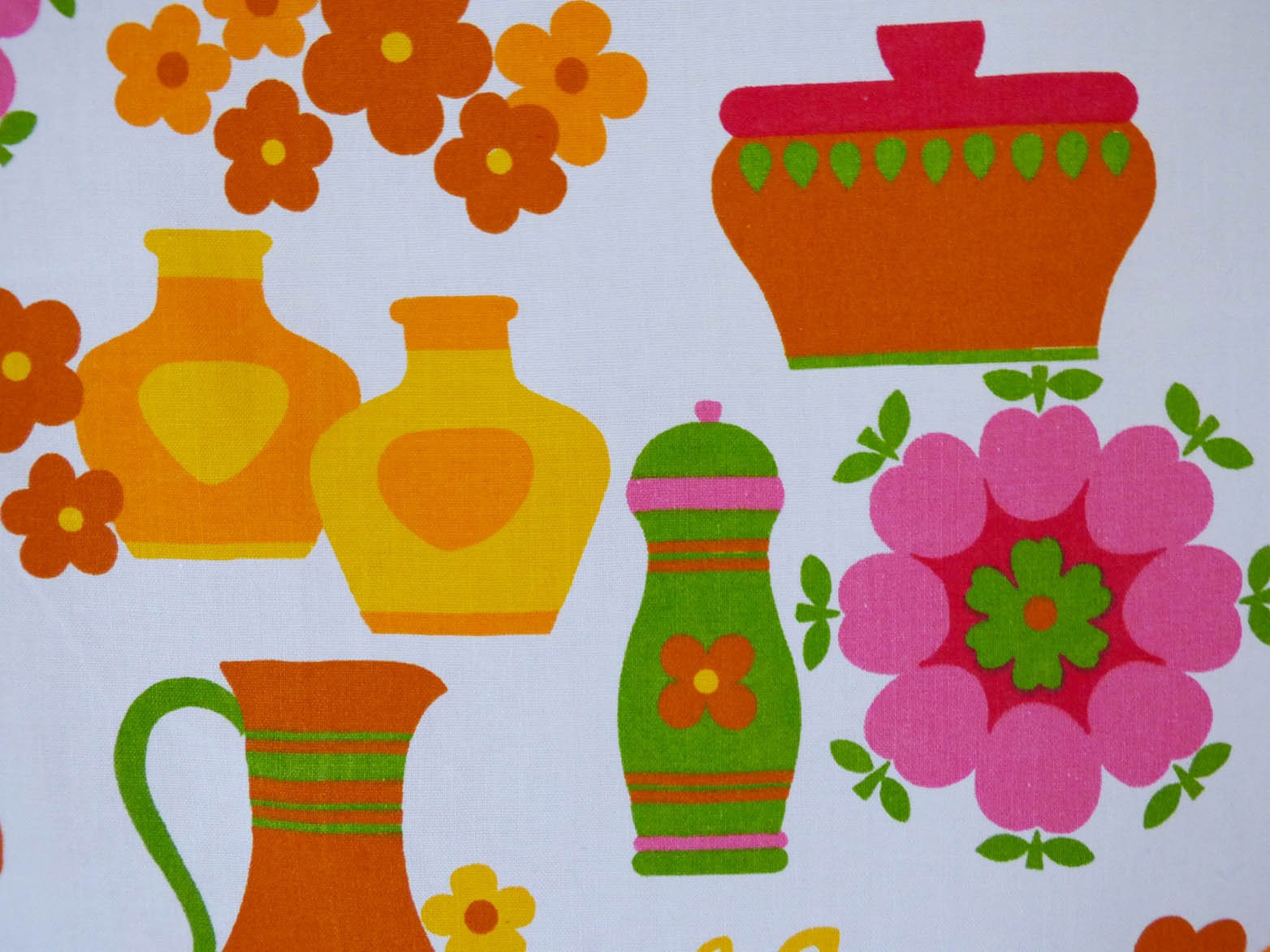 Vintage kitchen themed Fabric Material MCM Retro Single Curtain 108cm x ...