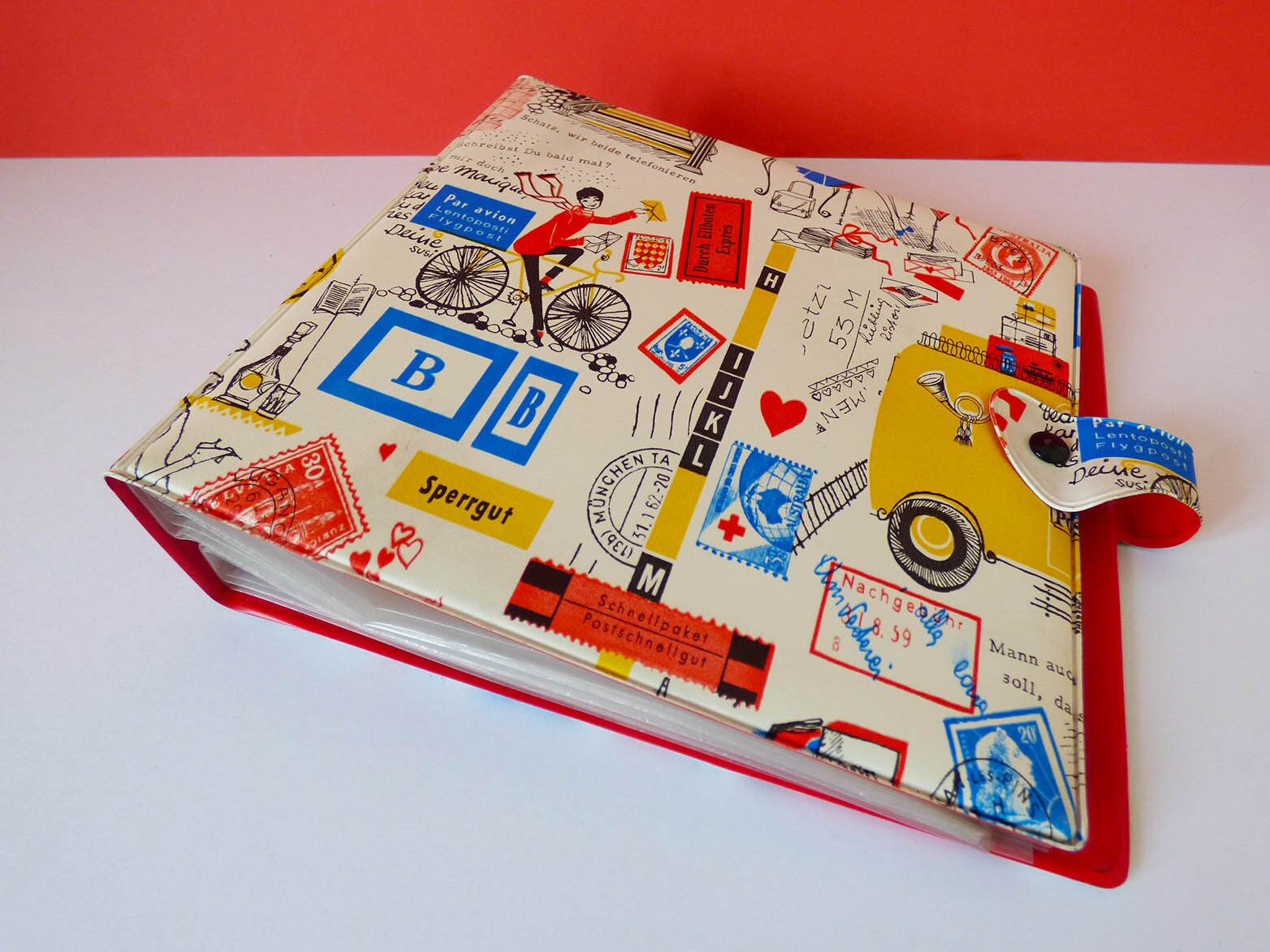 Vintage retro mid century 45s Record folder / case