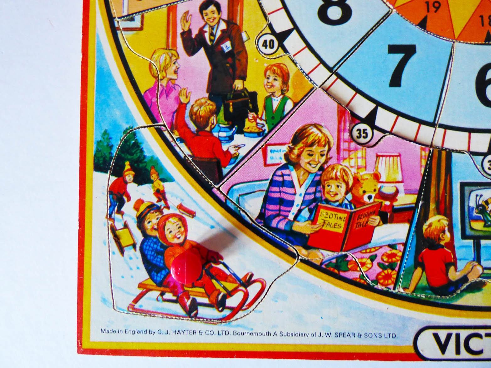 Vintage wooden Victory clock puzzle boxed