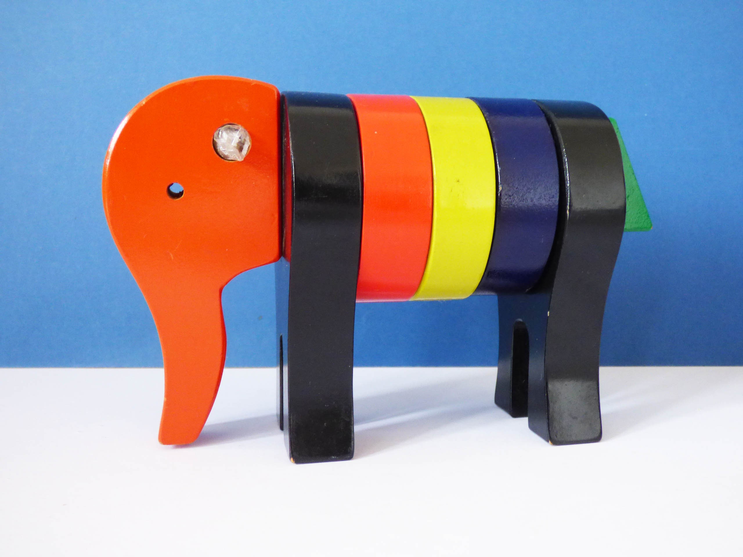 Vintage stacking elephant toy wooden