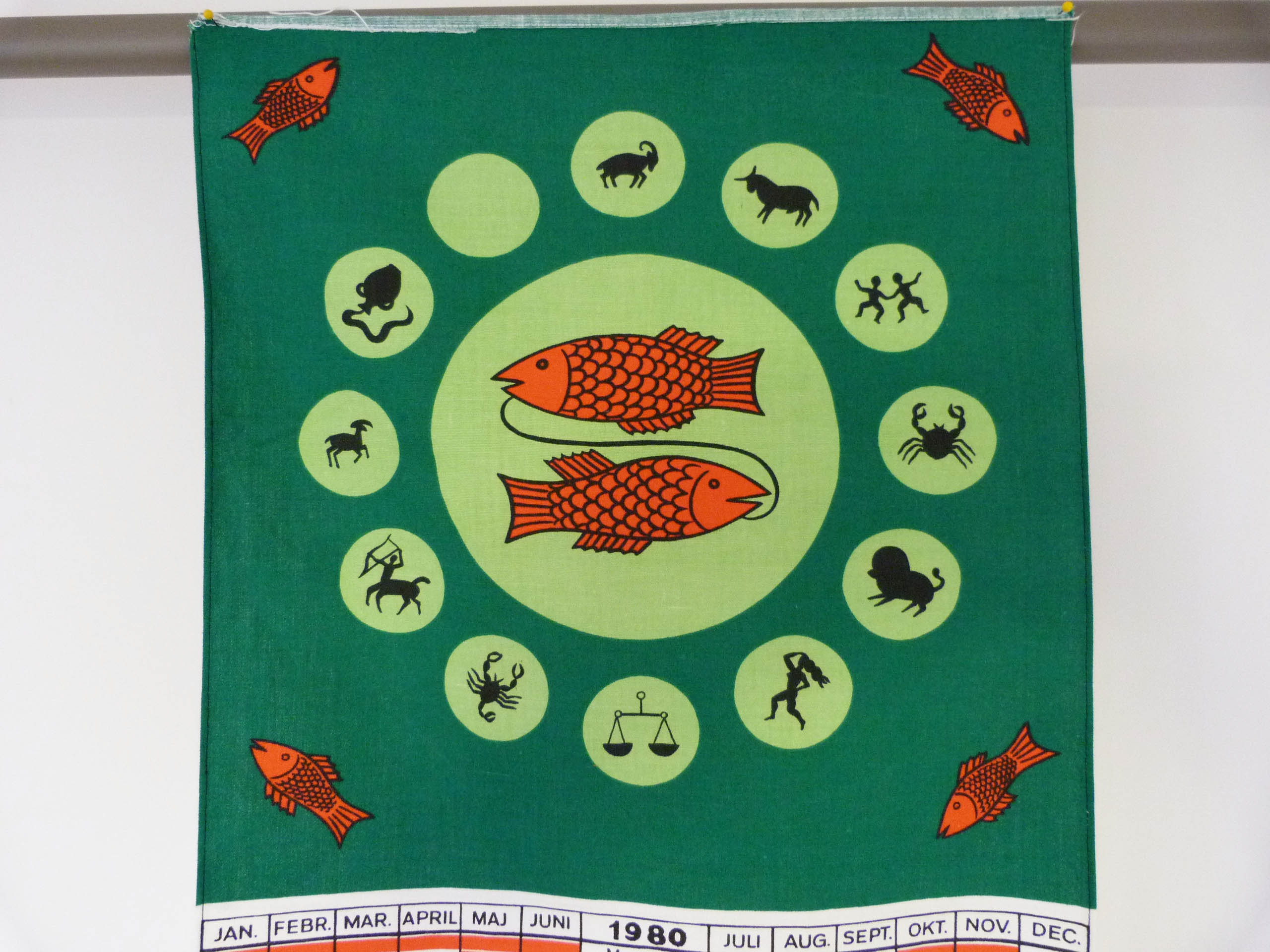 Vintage 1980 Danish Zodiac calendar