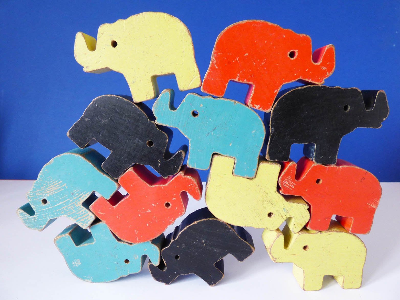 Jumbling Jumbo stacking elephant toy Abbatt toys England 1950's