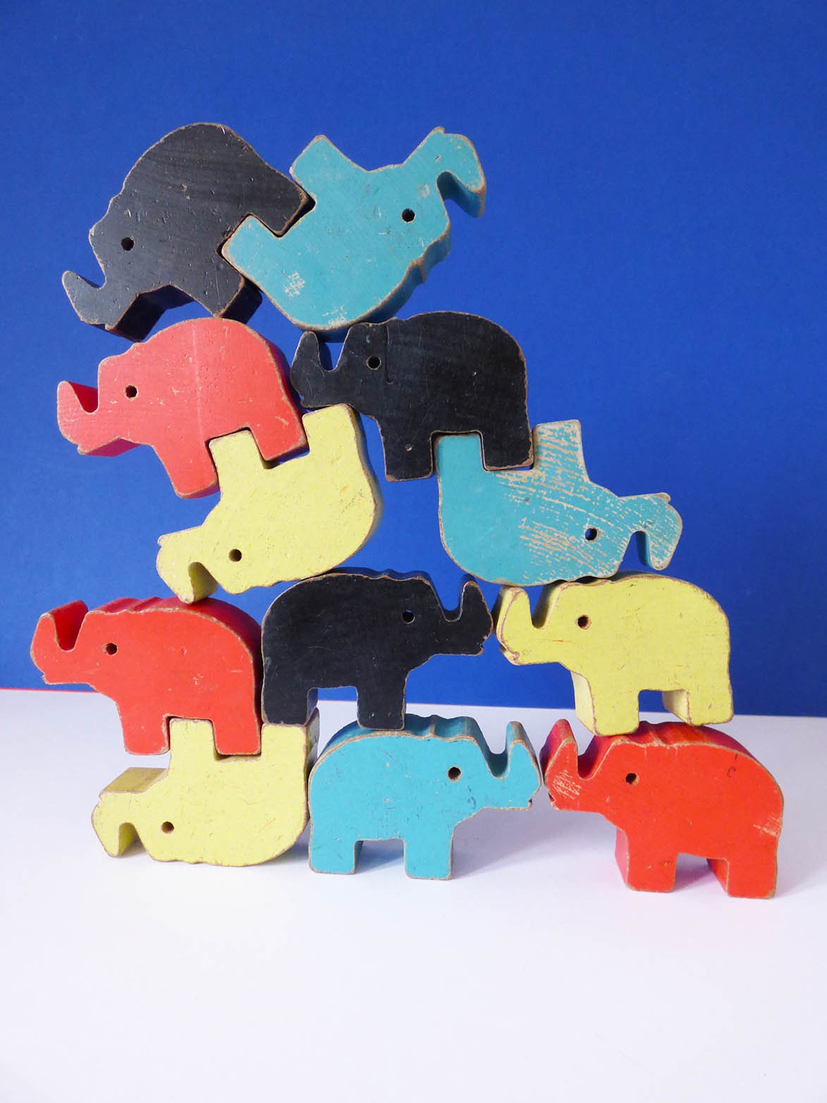 Jumbling Jumbo stacking elephant toy Abbatt toys England 1950's