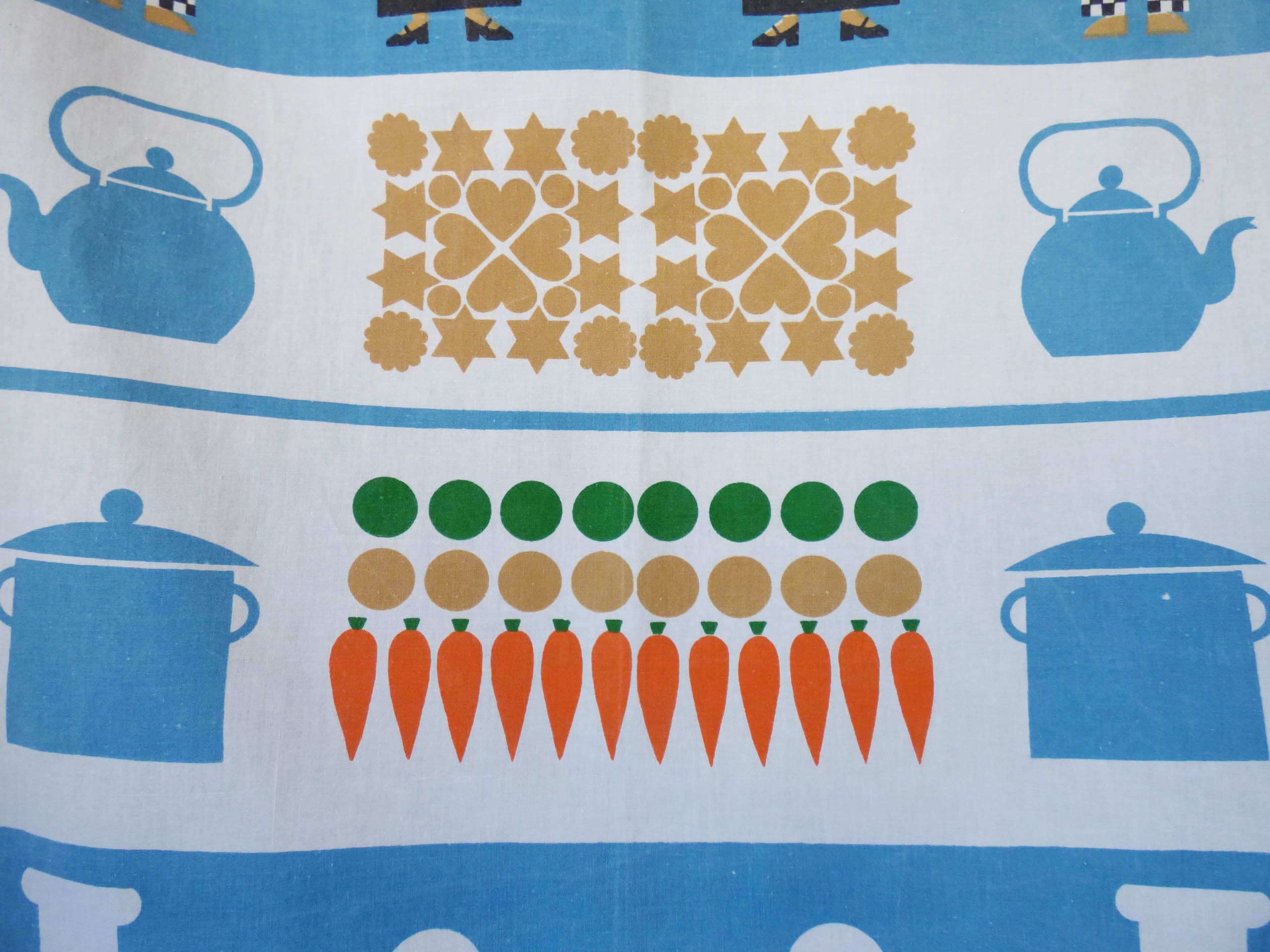 Vintage kitchen curtains Fabric Material MCM 110cm square each