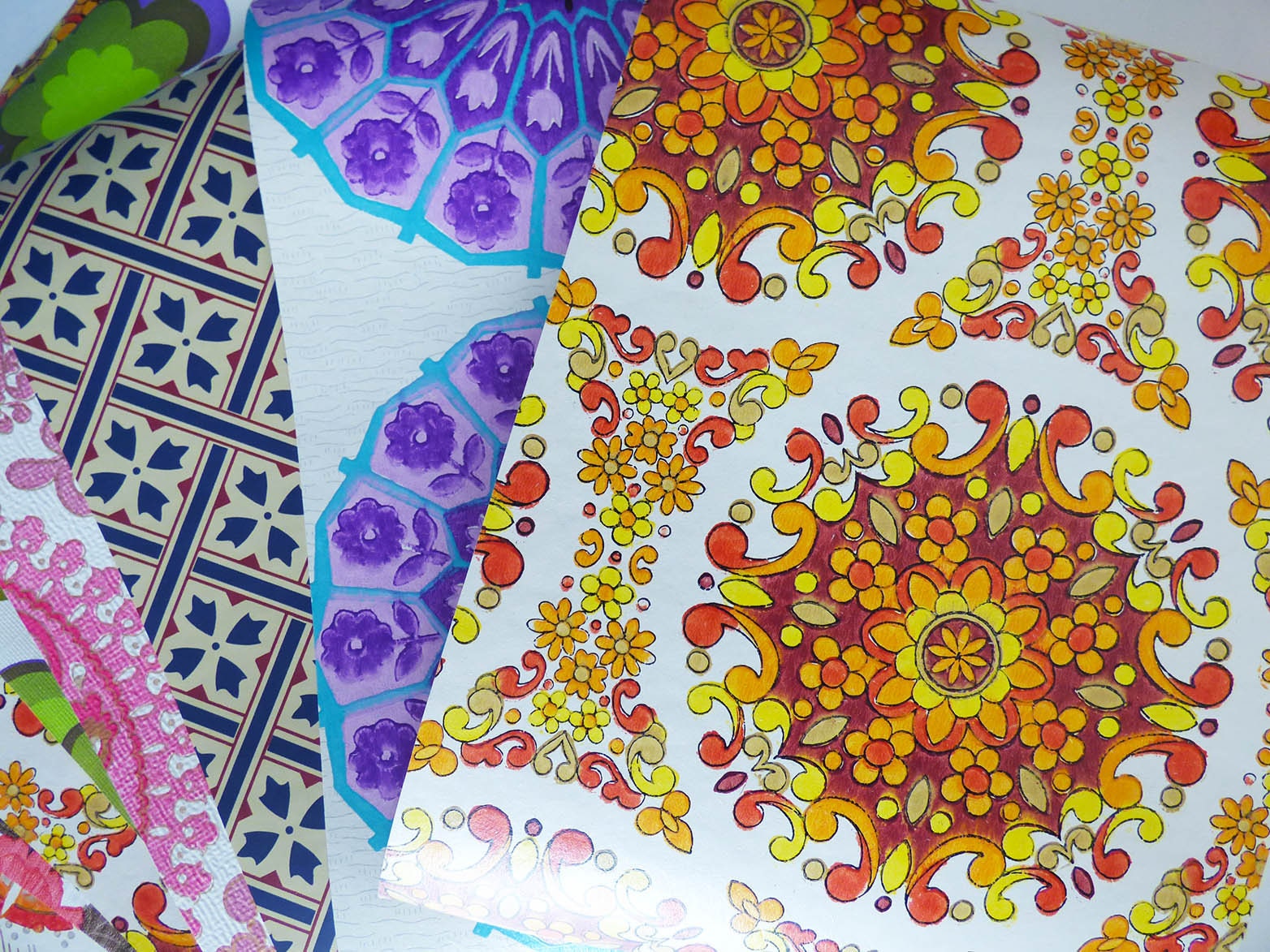 A4 Vintage retro wallpaper sample pack 10 sheets