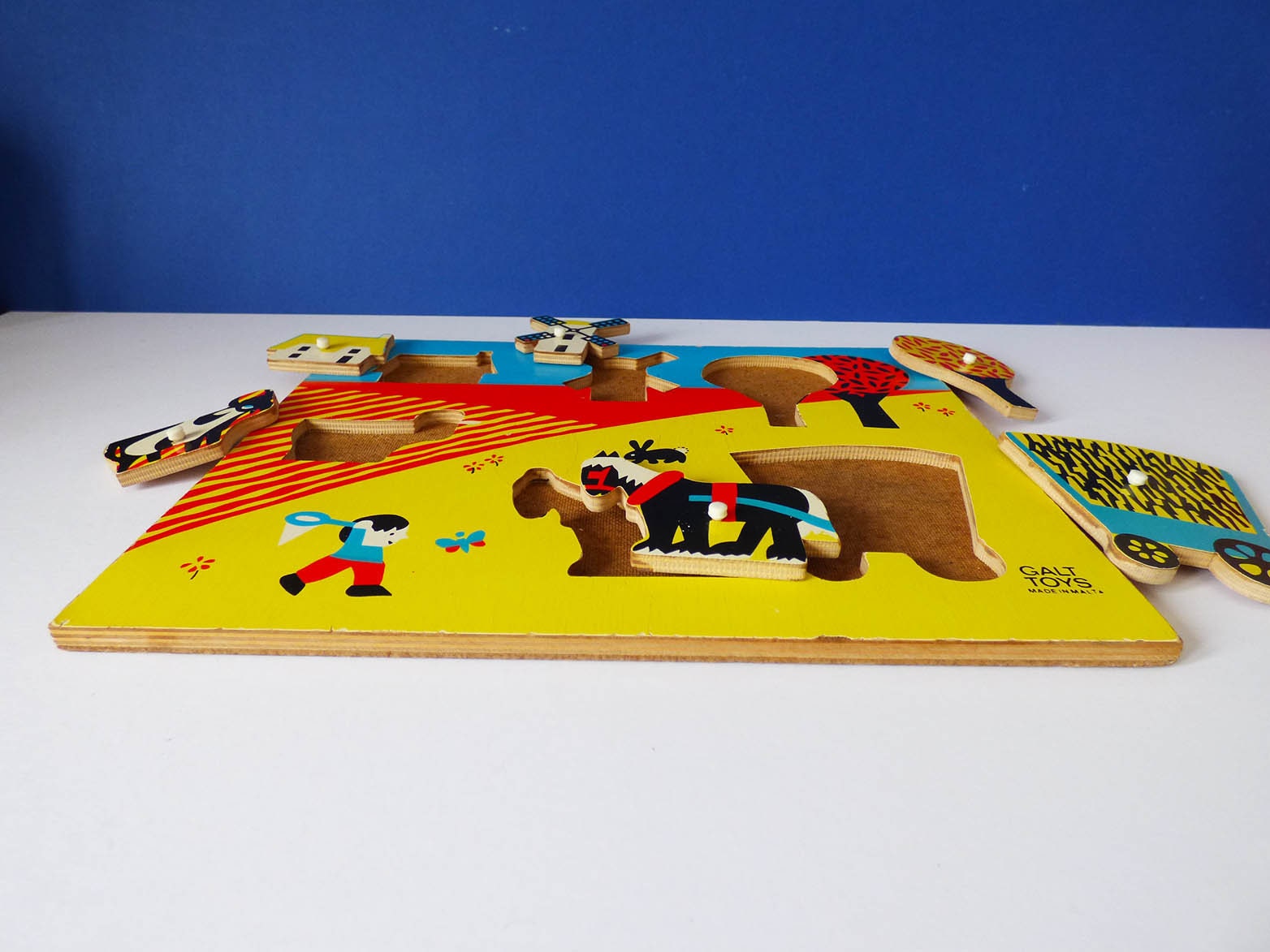 Vintage wooden Galt tray puzzle The Farm