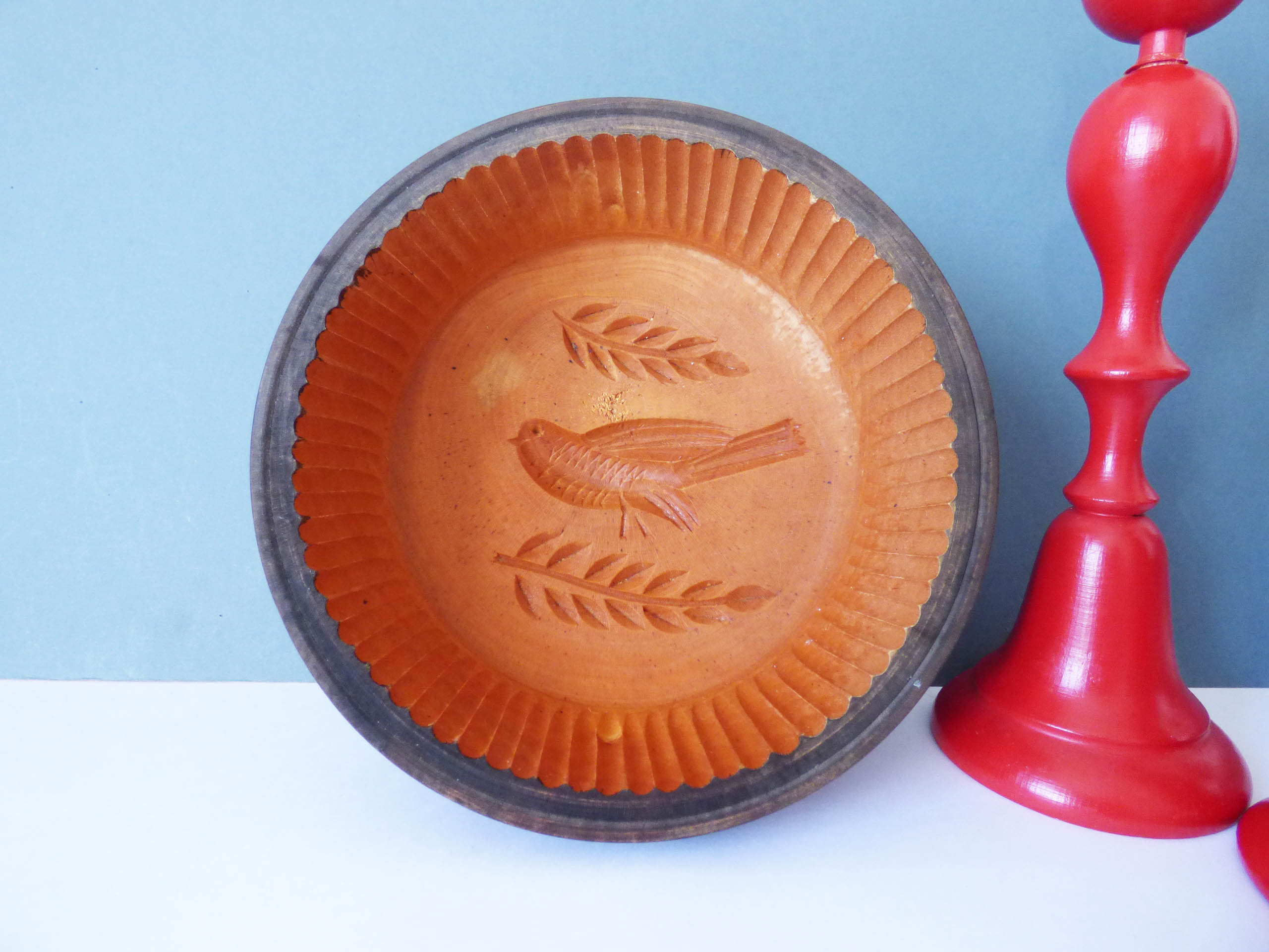 Vintage wooden butter mould Scandinavian