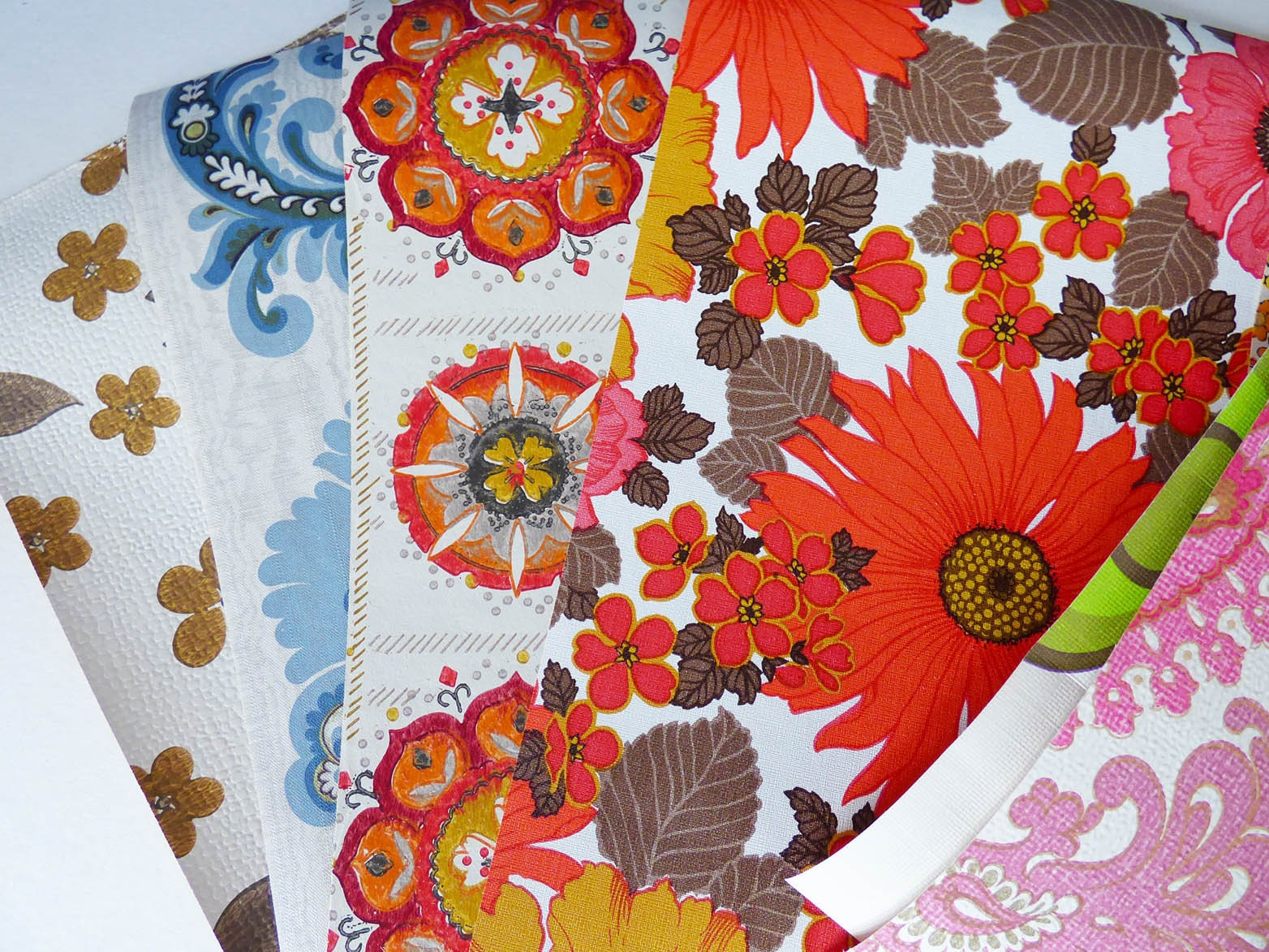 A4 Vintage retro wallpaper sample pack 10 sheets