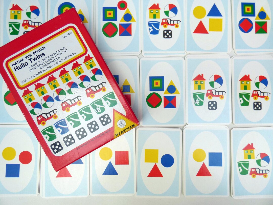Vintage Educational Game 1970s Piatnik Fun School Hullo Twins Erika ...
