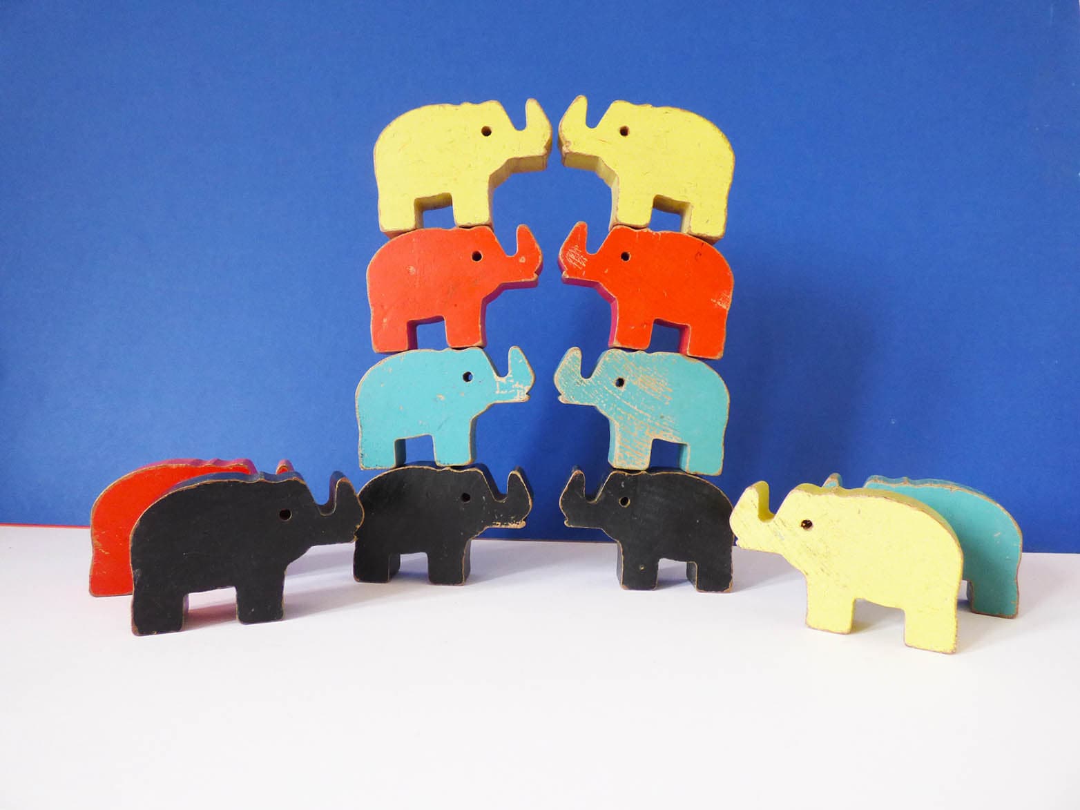 Jumbling Jumbo stacking elephant toy Abbatt toys England 1950's