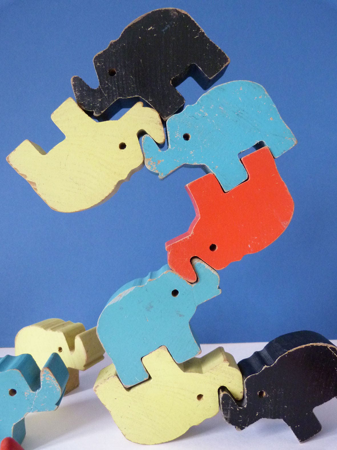 Jumbling Jumbo stacking elephant toy Abbatt toys England 1950's