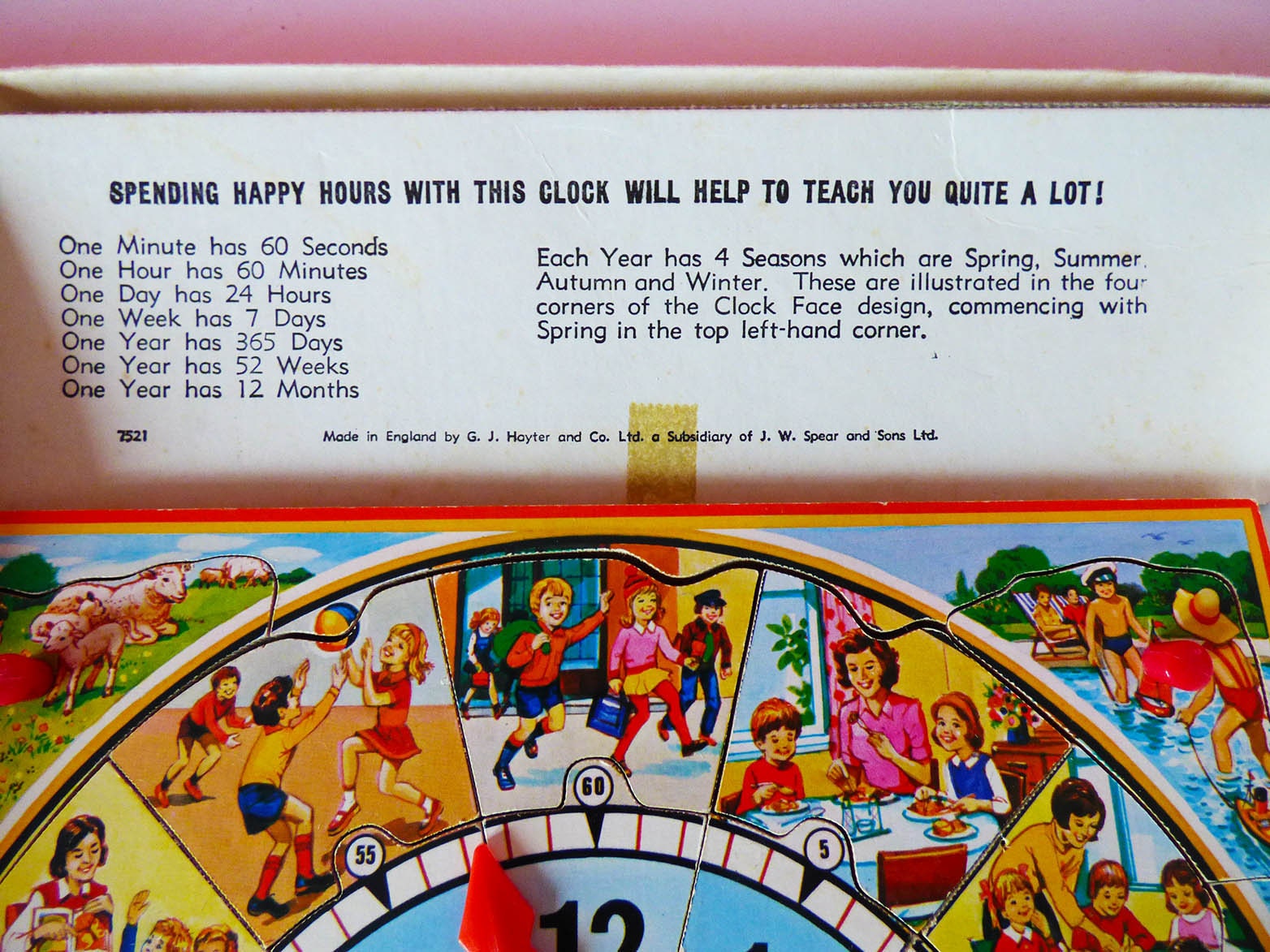 Vintage wooden Victory clock puzzle boxed