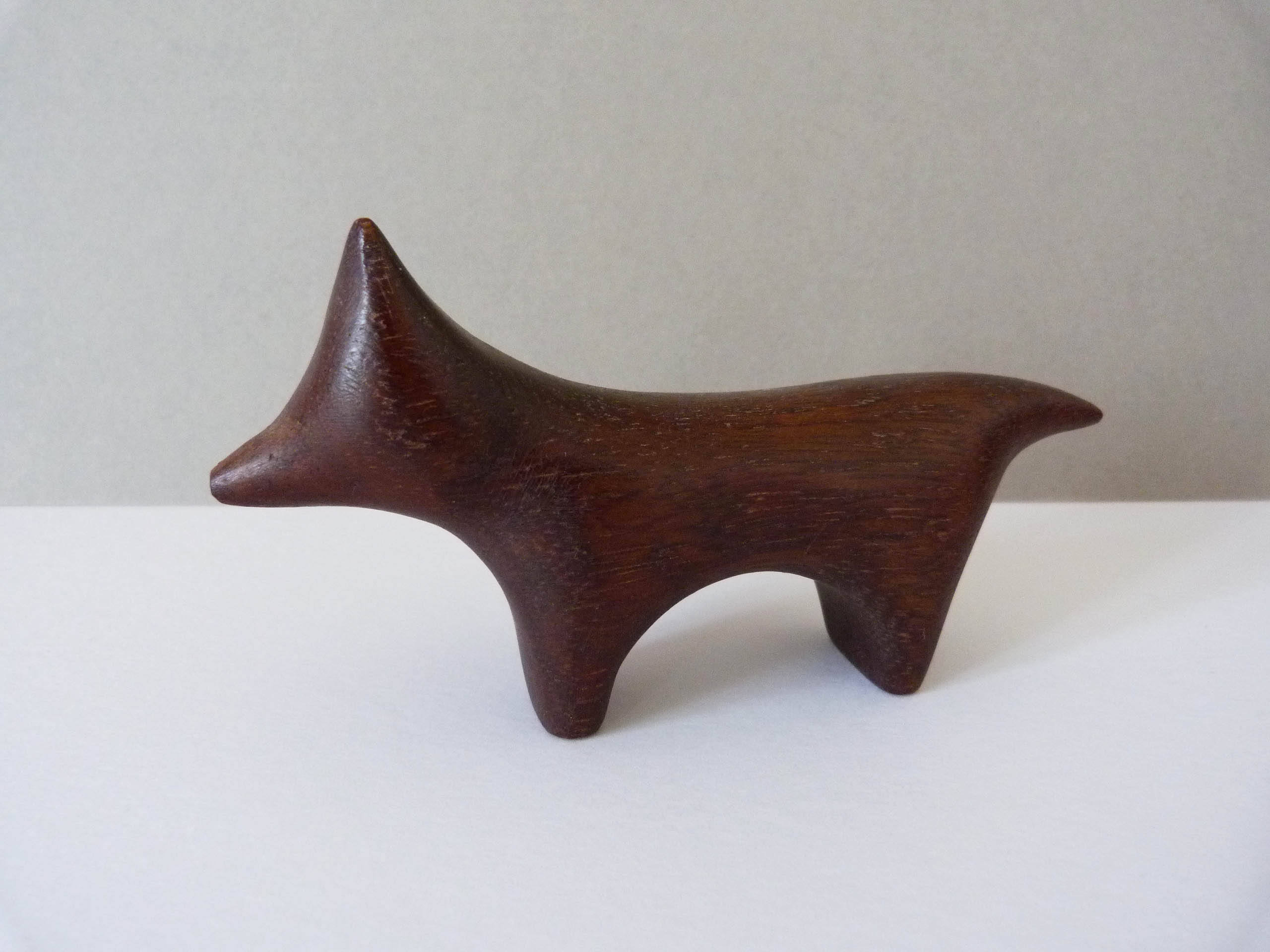 1970's wooden carved fox