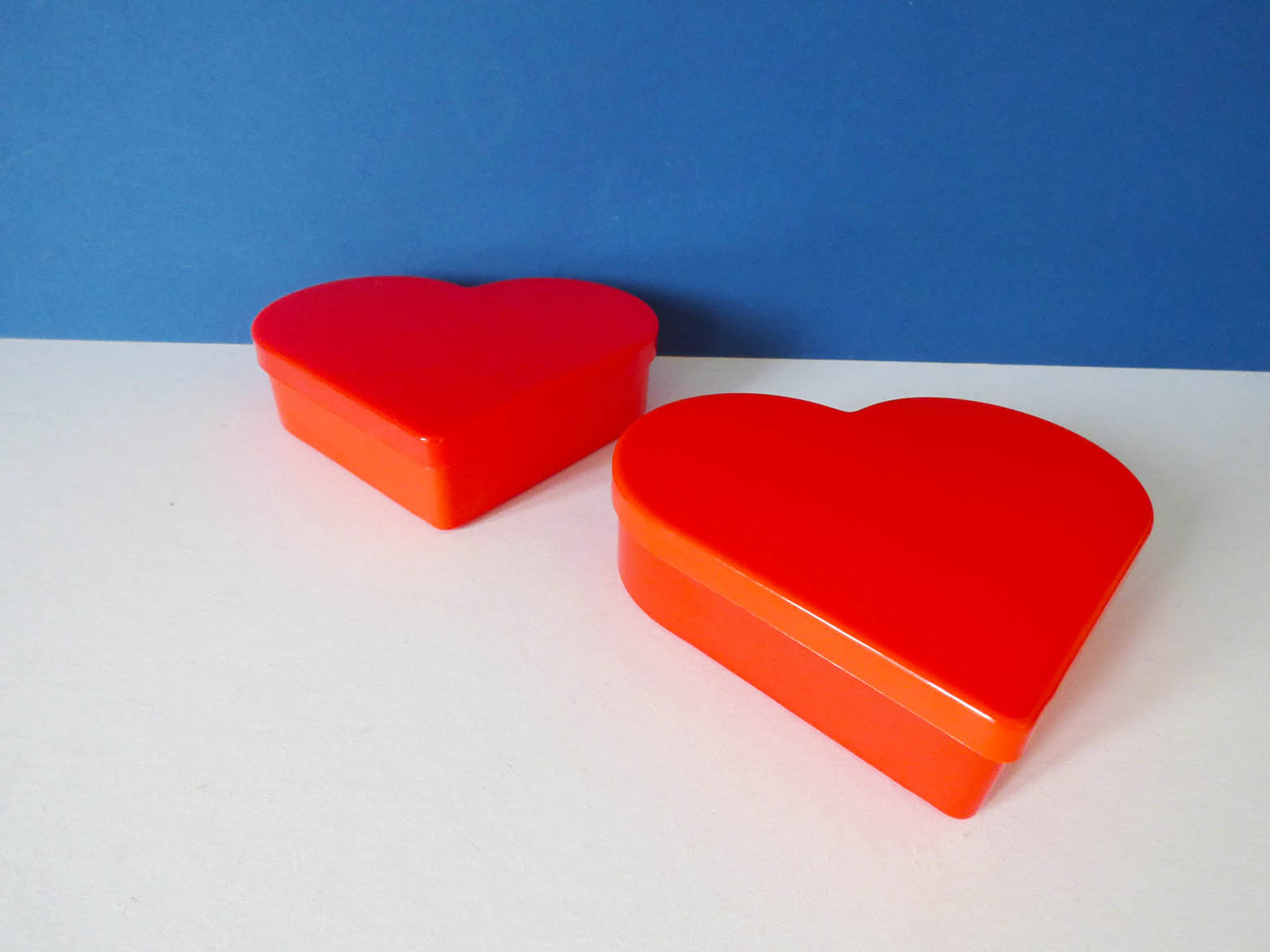 Vintage plastic heart boxes Erik Kold Denmark