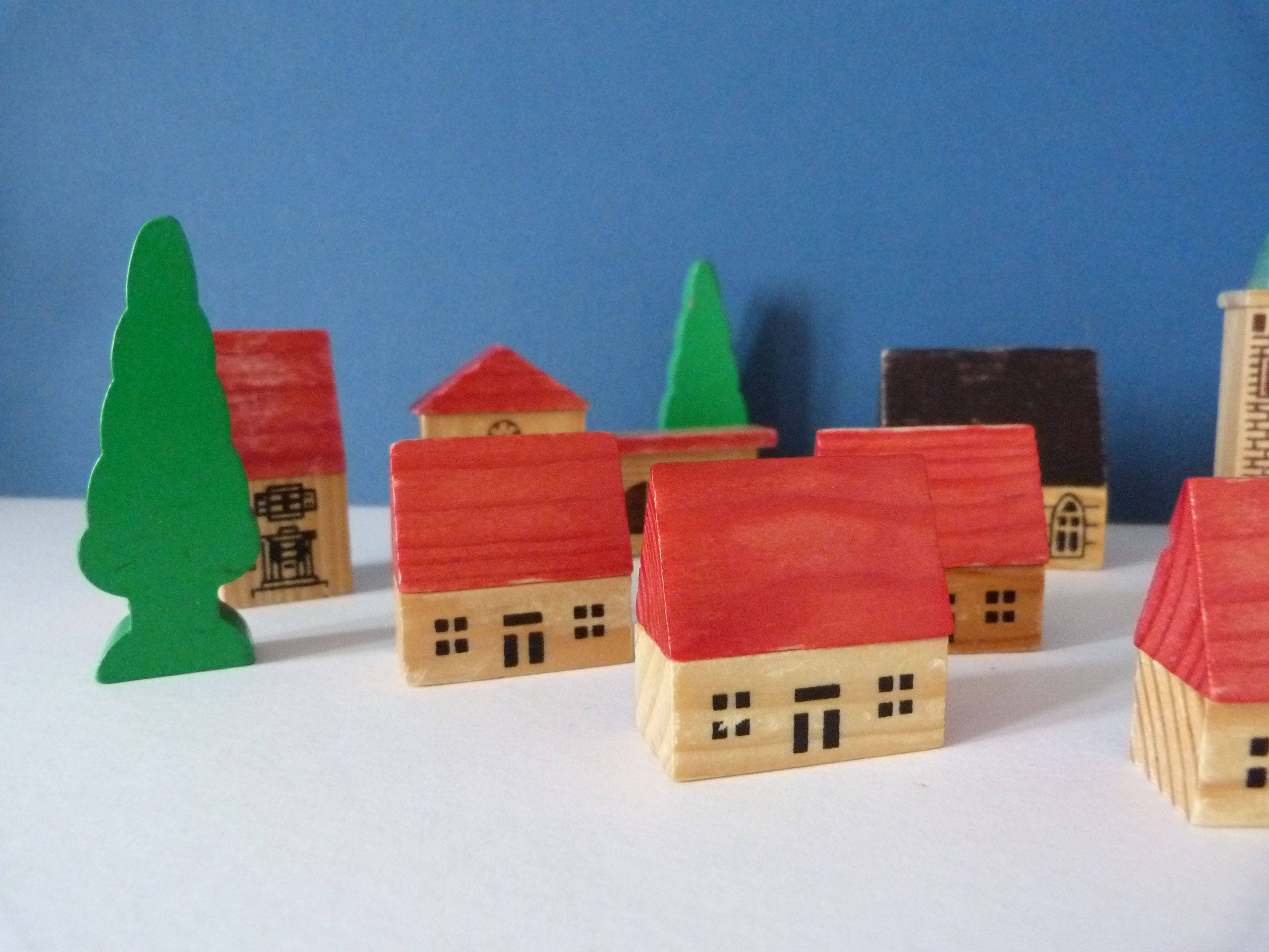 Vintage West German wooden houses