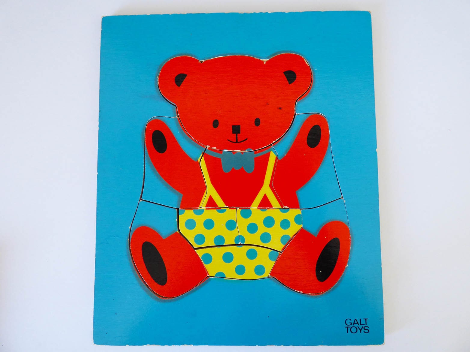 Vintage wooden Galt bear and doll jigsaw puzzles