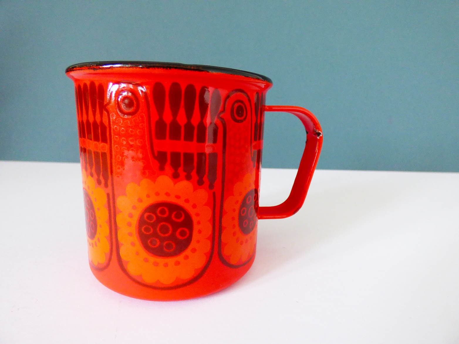 Arabia Finel Lintu enamel mug