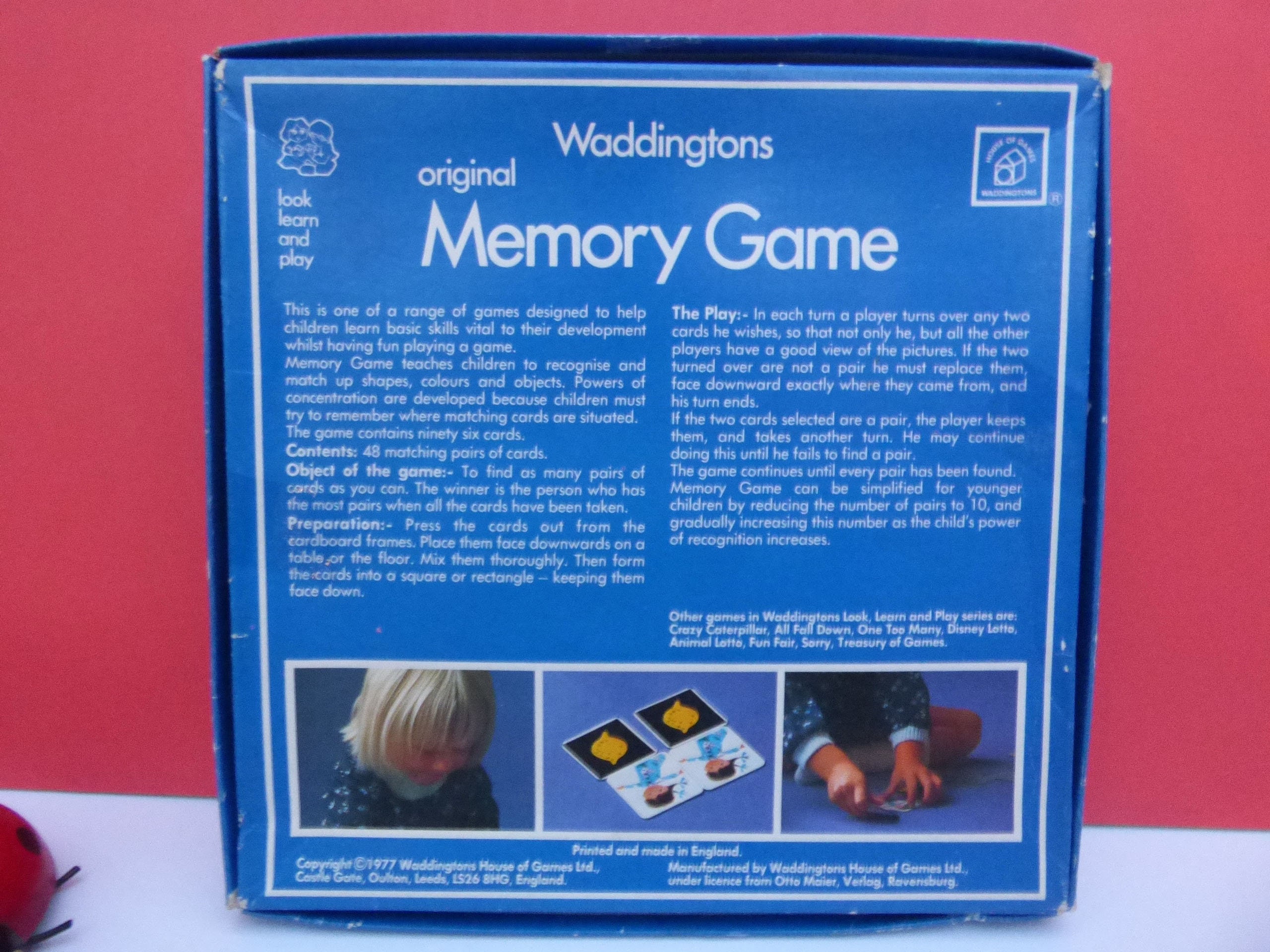 1977 Waddingtons original memory game