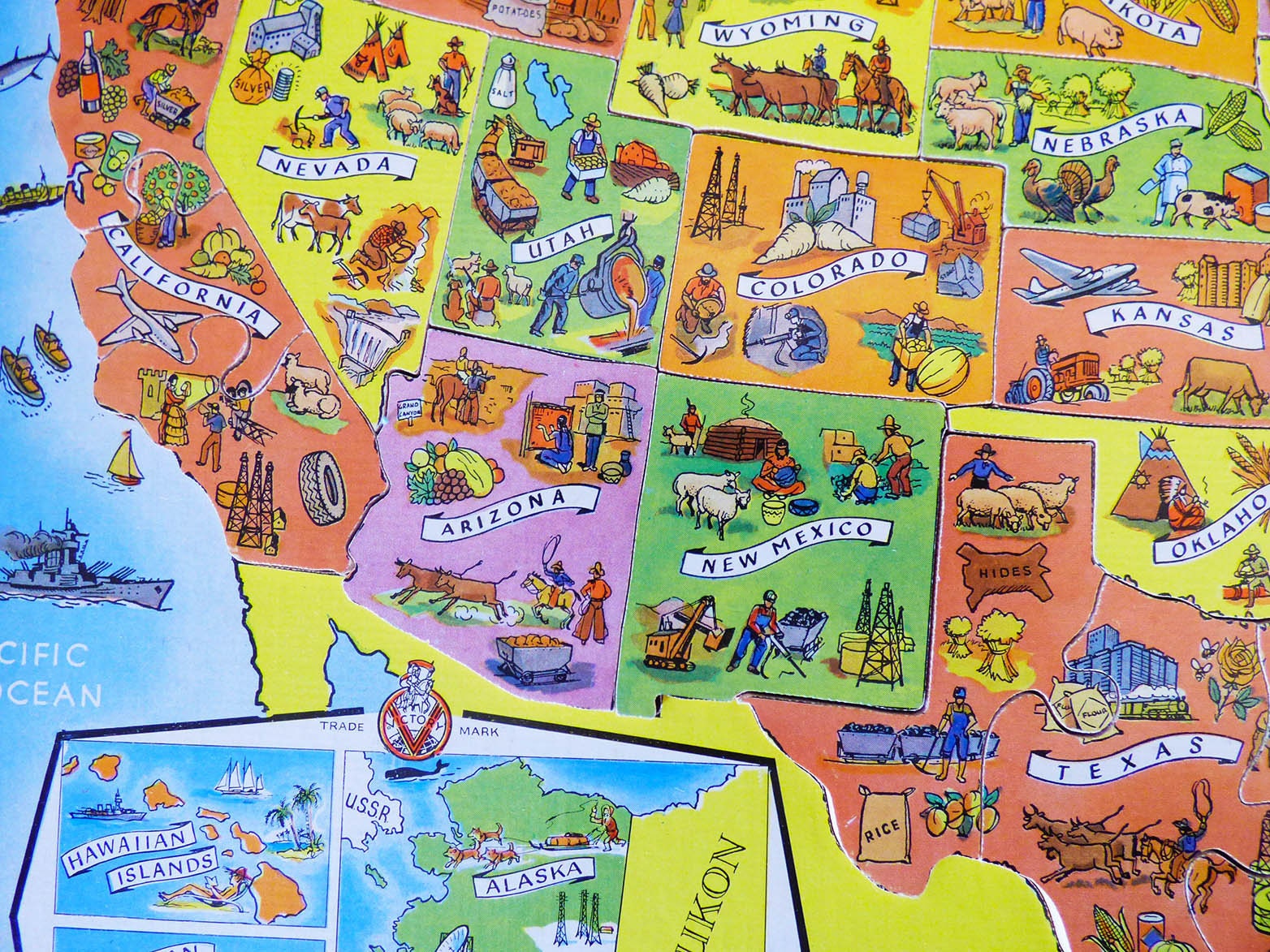 Vintage wooden Industrial Life of United States of America Jigsaw puzzle