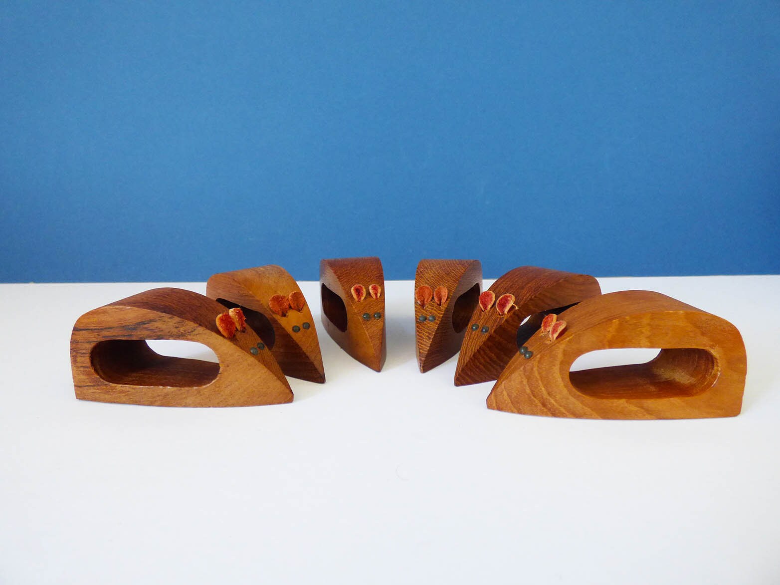 Teak Mouse Napkin Rings