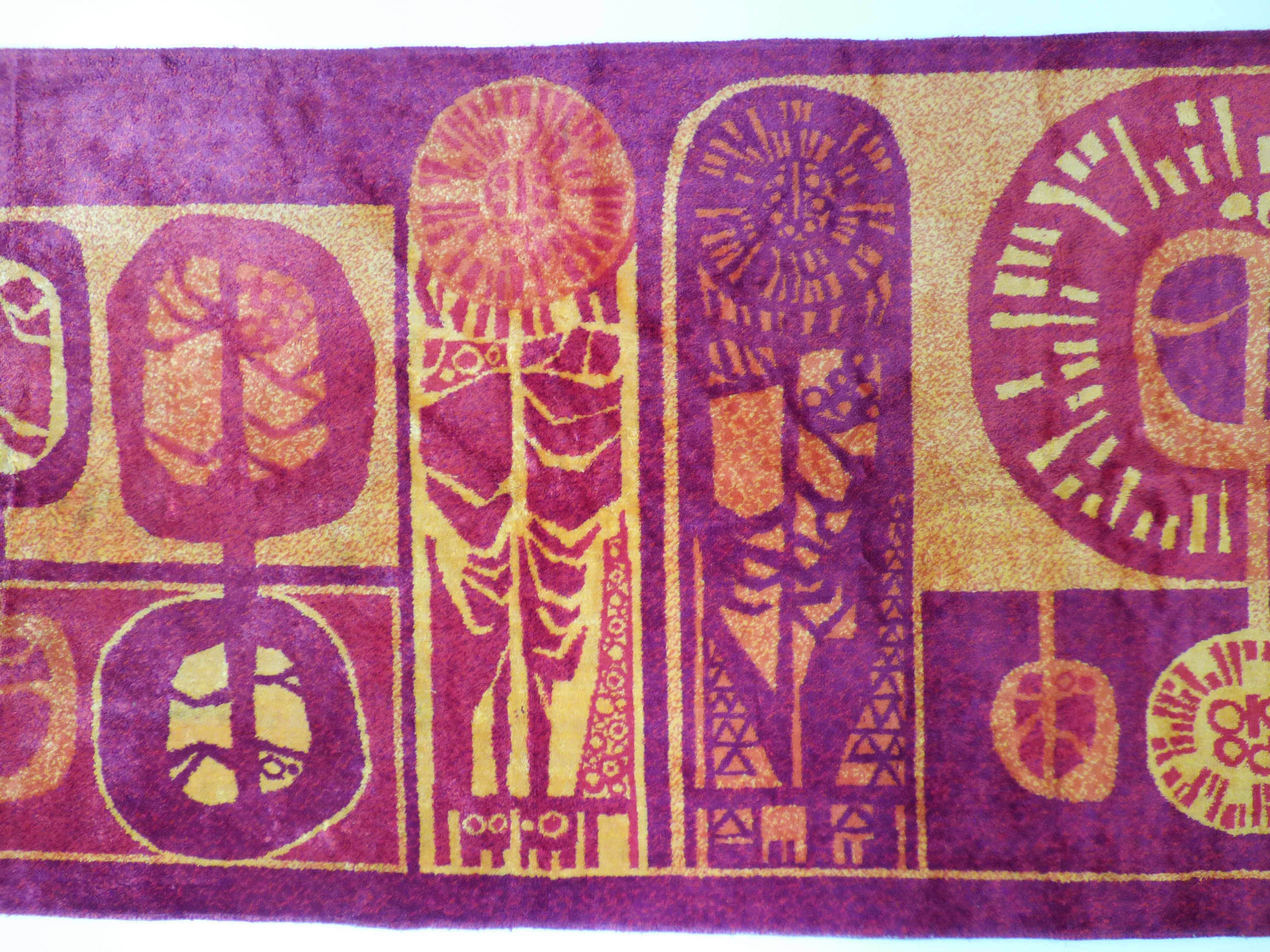 Vintage wall hanging / fine rug MCM Abstract design