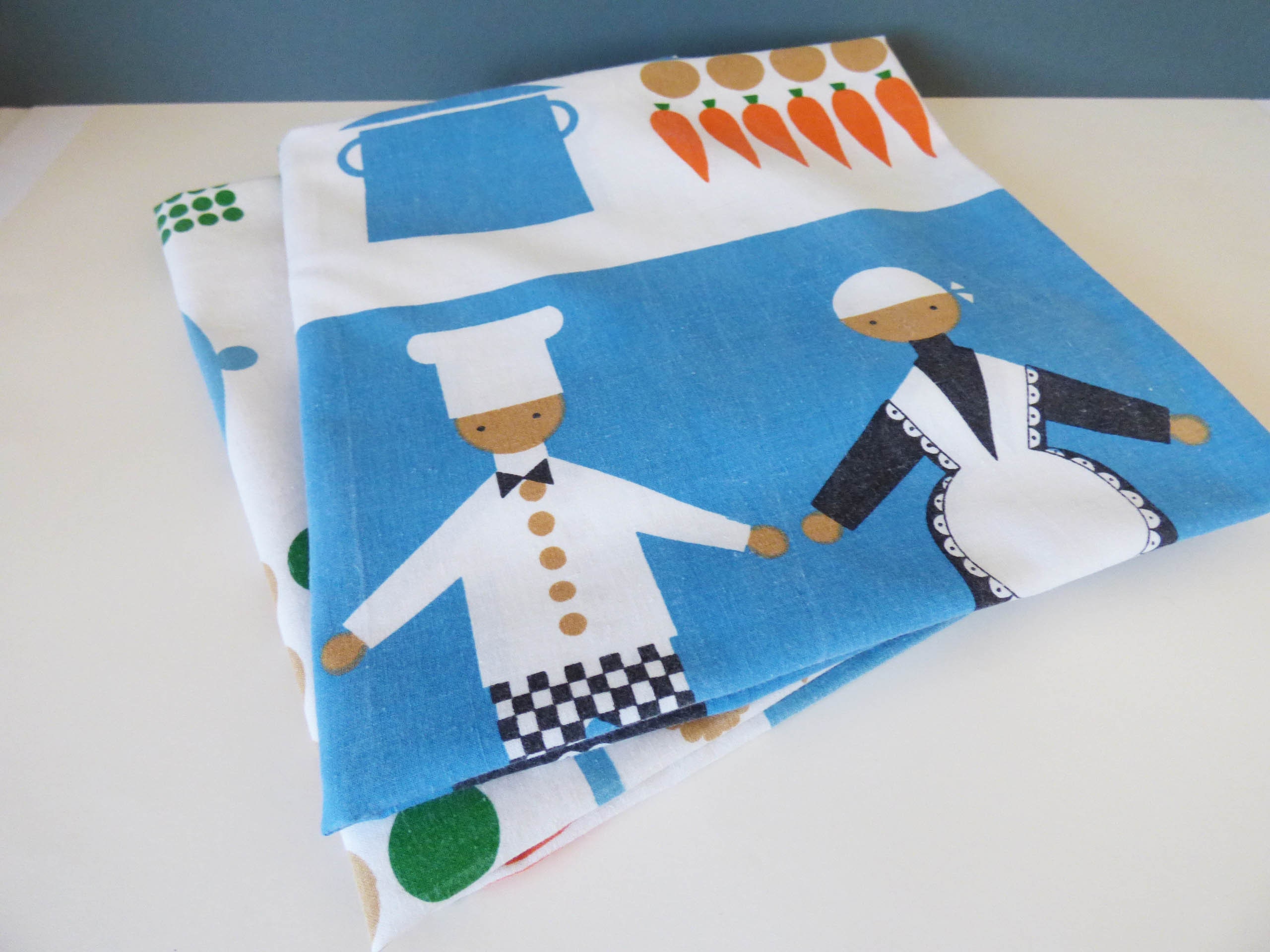 Vintage kitchen curtains Fabric Material MCM 110cm square each