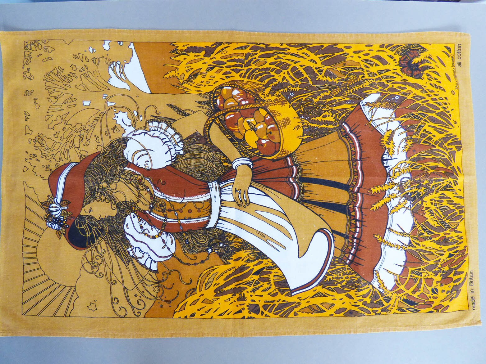 Vintage Sally Gregory tea-towel