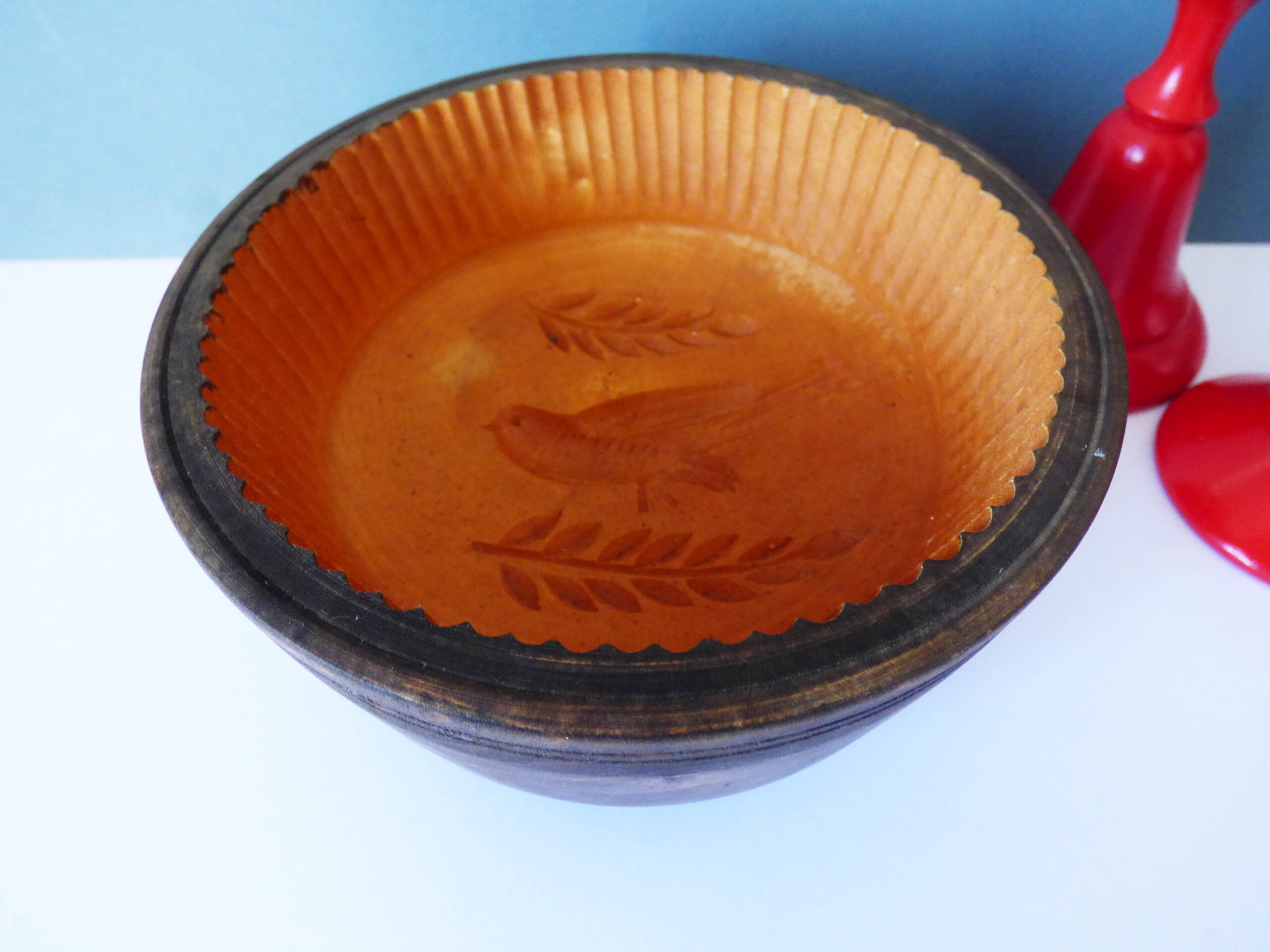 Vintage wooden butter mould Scandinavian