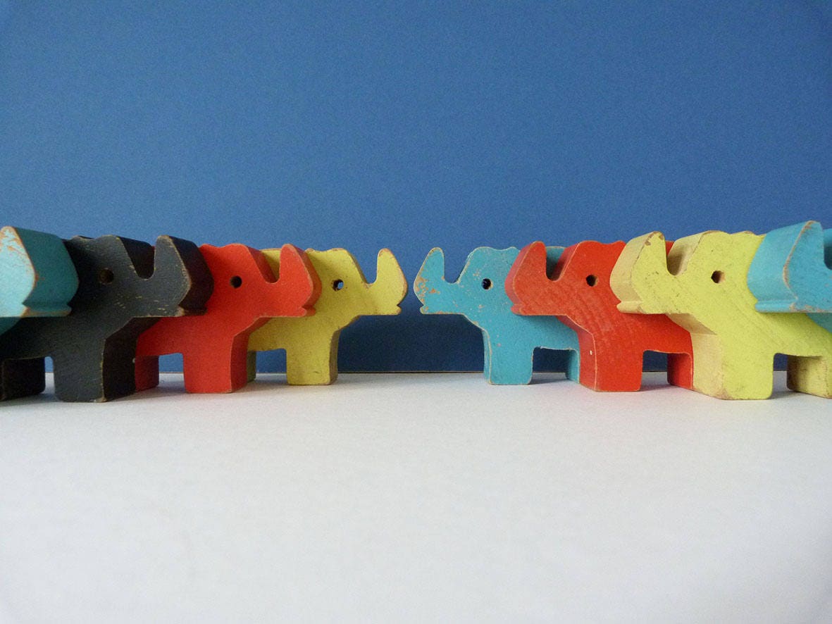 Jumbling Jumbo stacking elephant toy Abbatt toys England 1950's