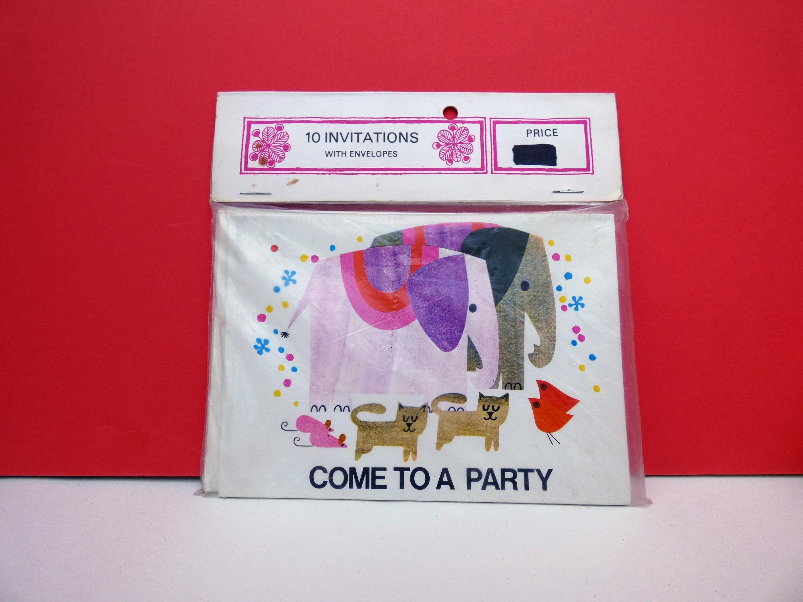 Vintage party invitations Come to my party unused vintage invites with ...