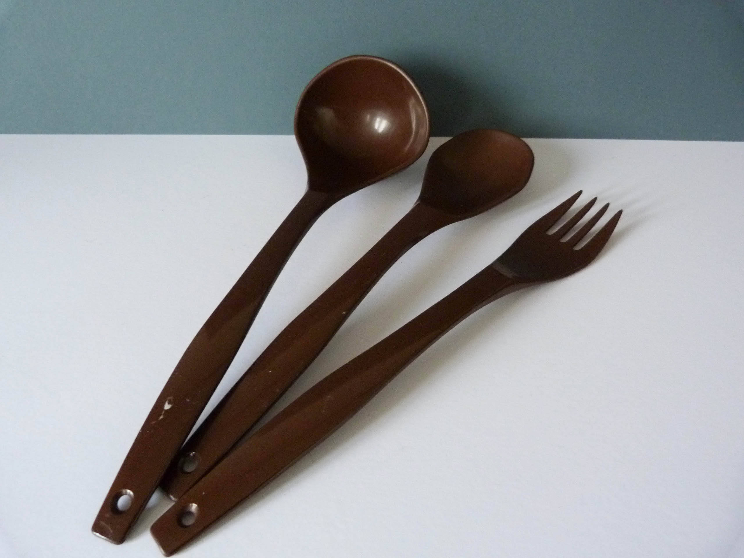 Addis kitchen utensils ladle, fork and spoon.