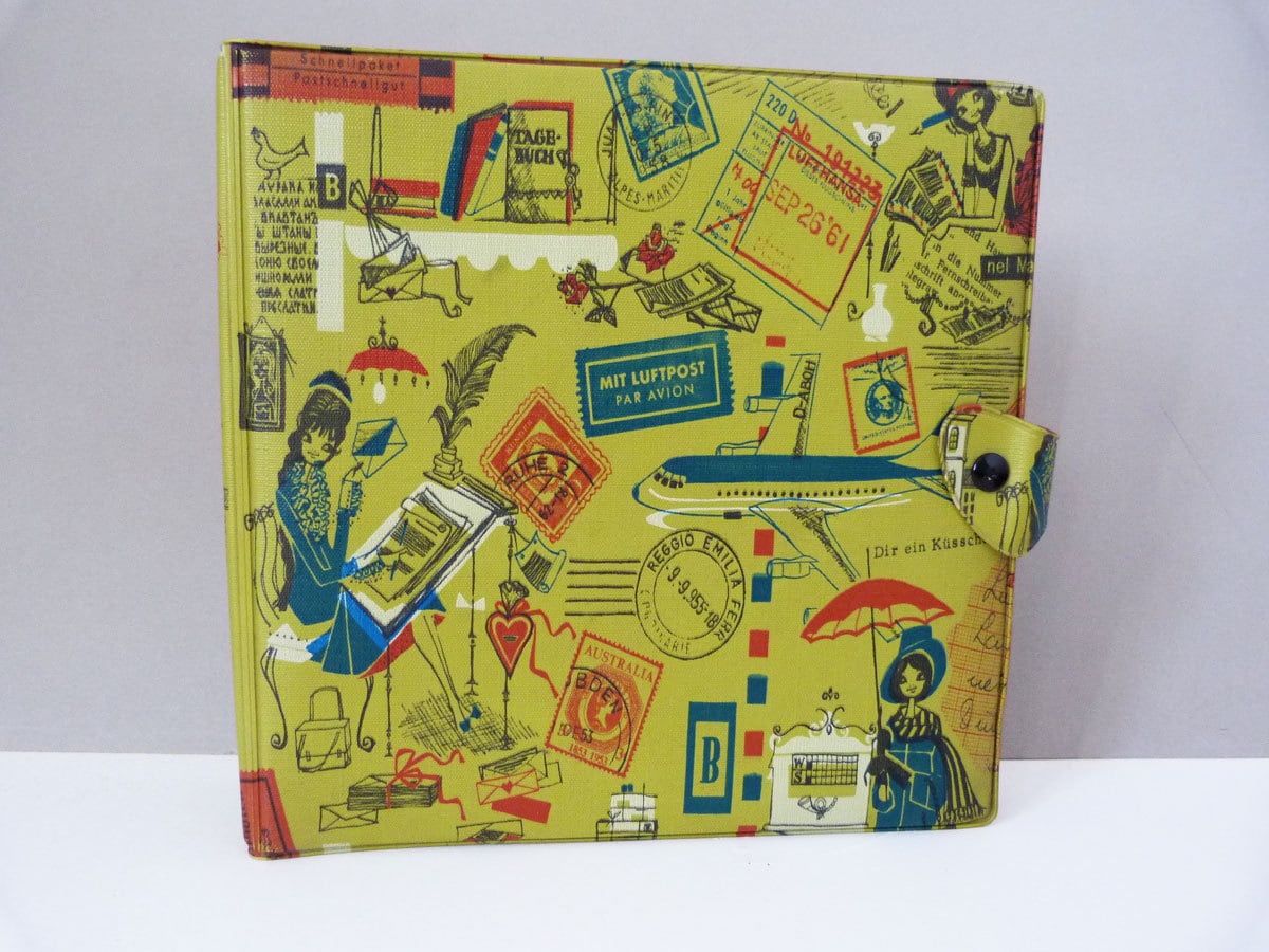 Vintage retro mid century 45s Record folder / case