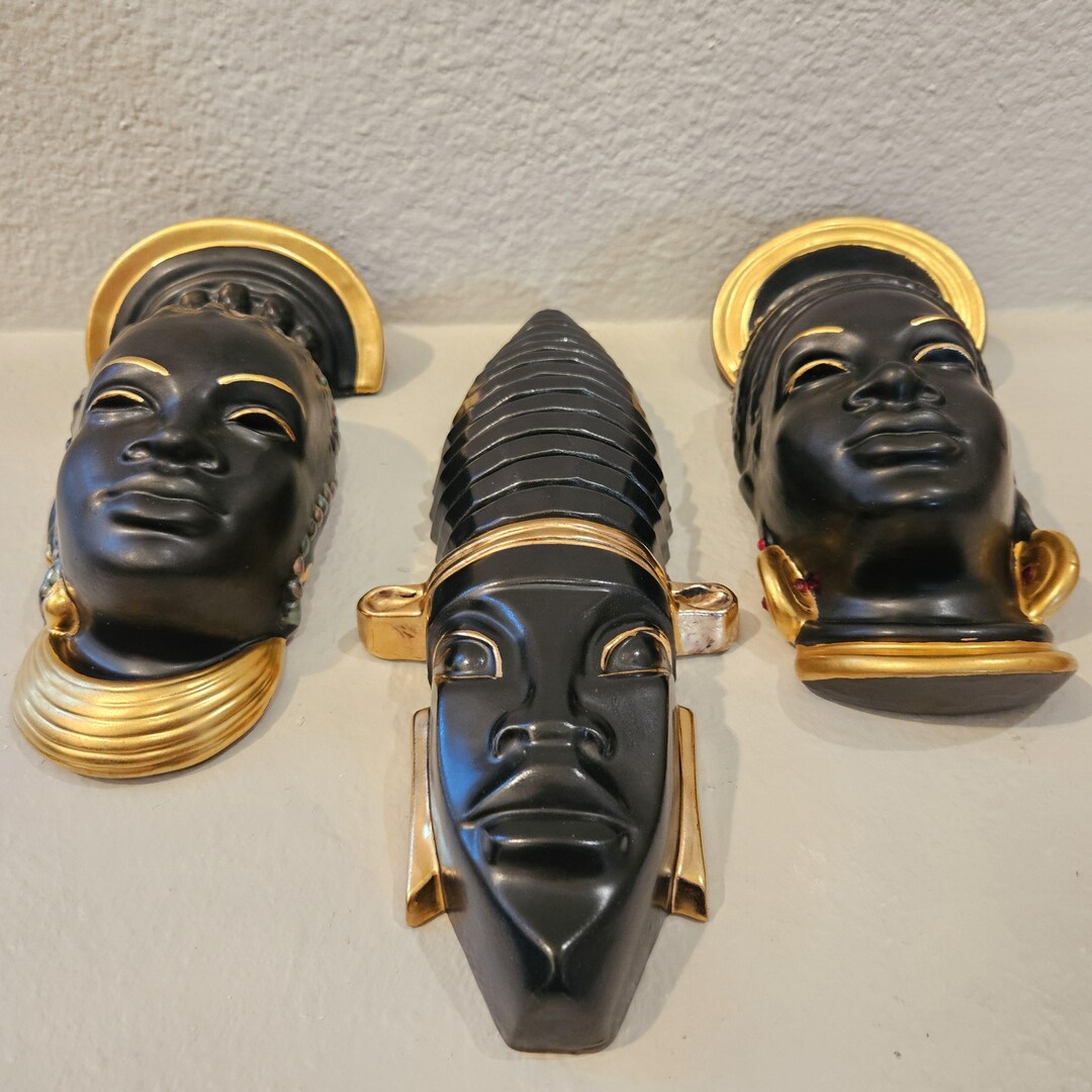 Vintage Ceramic African Queen and Princess From Atlantic Studio With ...