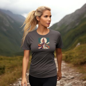 Strong Woman With Moon & Flowers PNG Digital Download Mod Woman ...