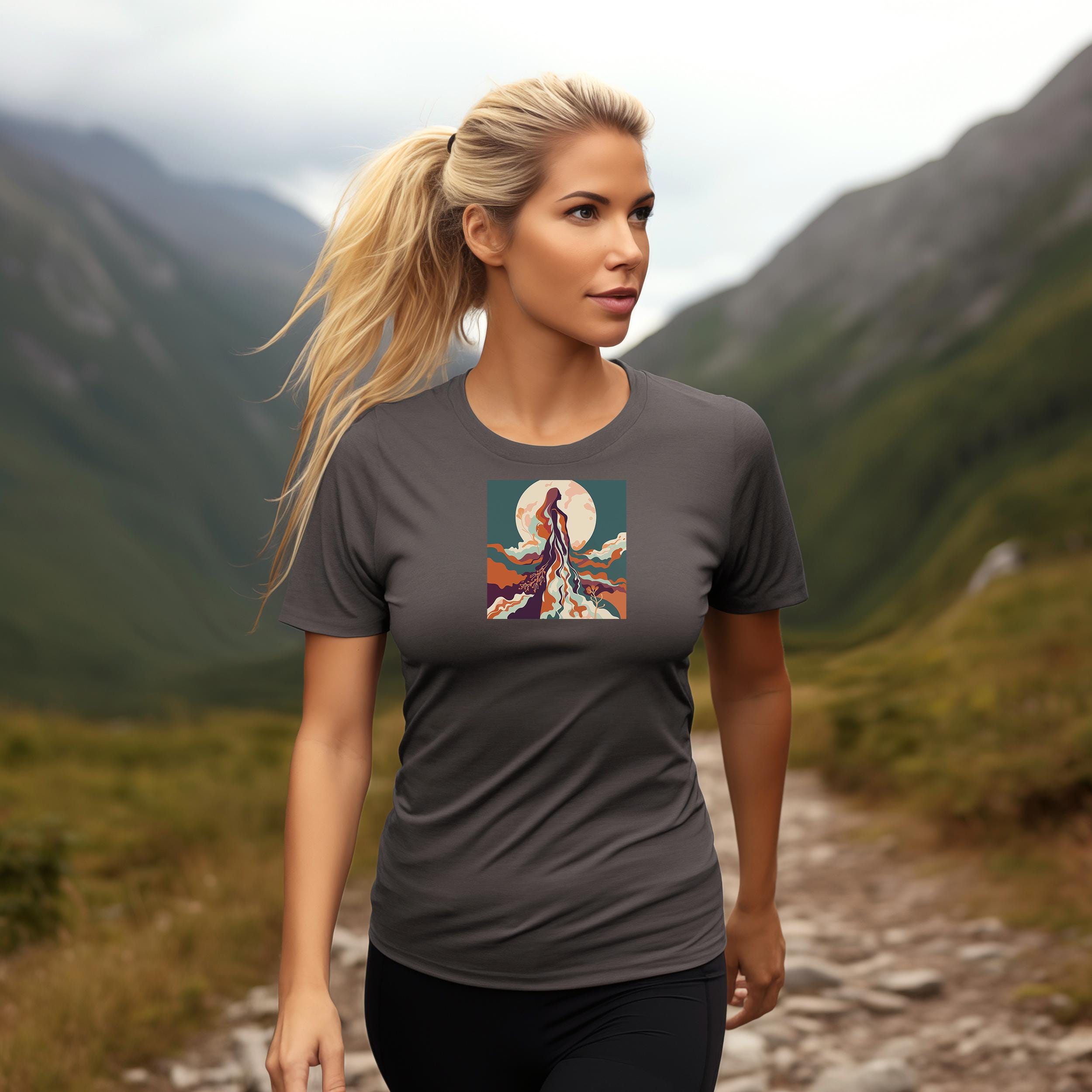 Strong Woman With Moon & Flowers PNG Digital Download Mod Woman ...