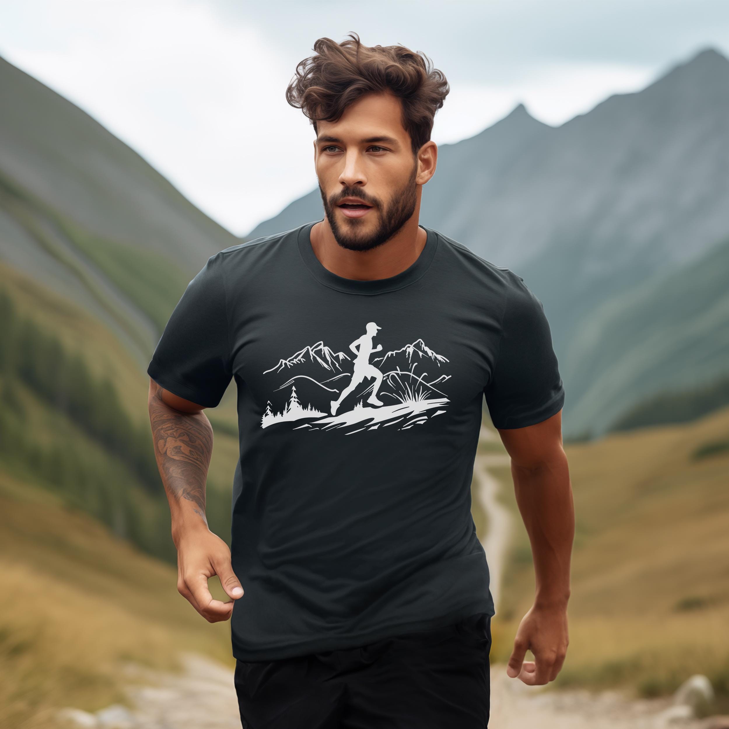 Male Trail Runner Clipart Mountain Run for Small Commercial Use Digital ...