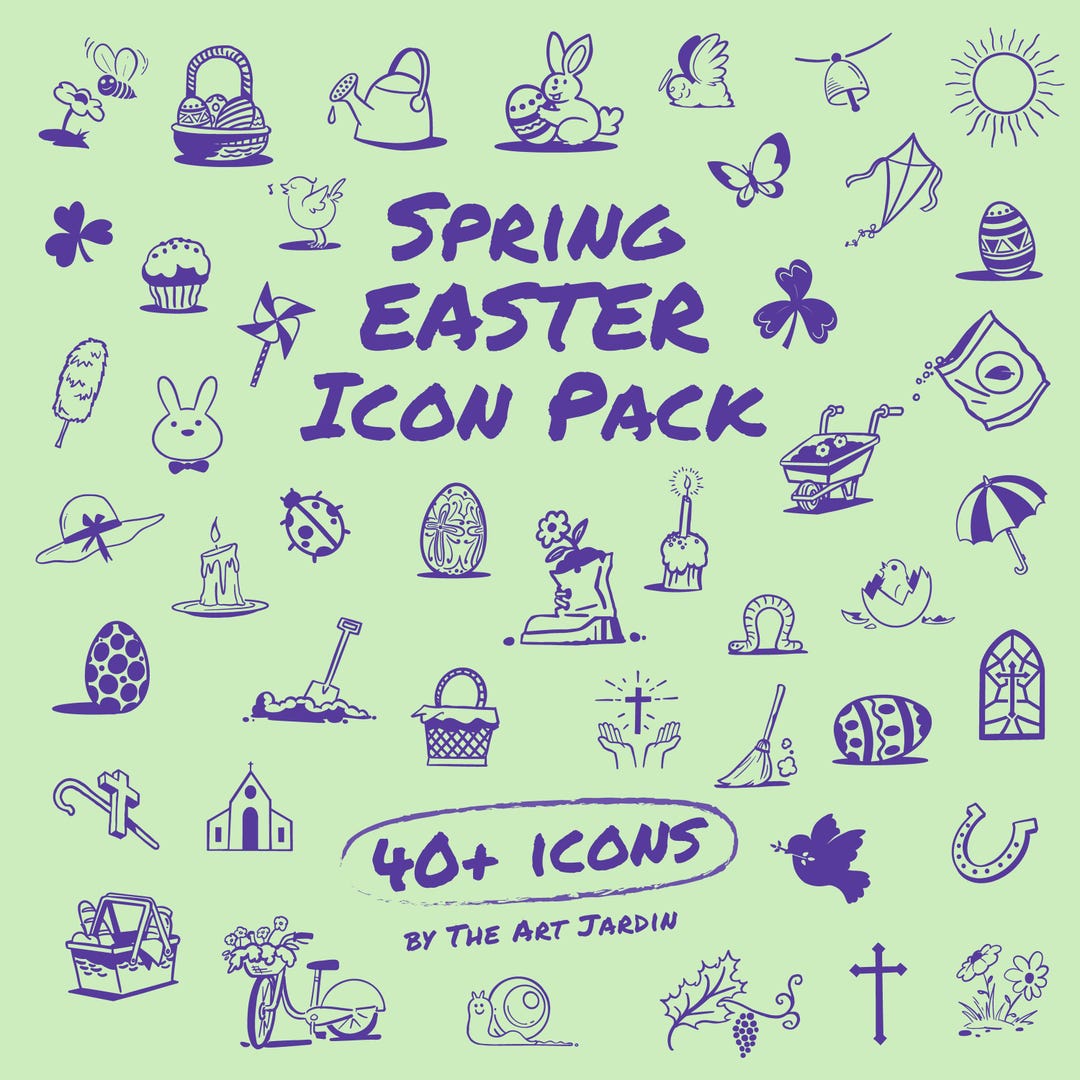 40+ Spring Easter Illustrations, SVG, PNG, Icons, Garden, Flowers ...