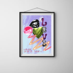 Love Y2K - Retro 2000s Aesthetic Poster, Y2K Pink Chrome Print, Digital ...