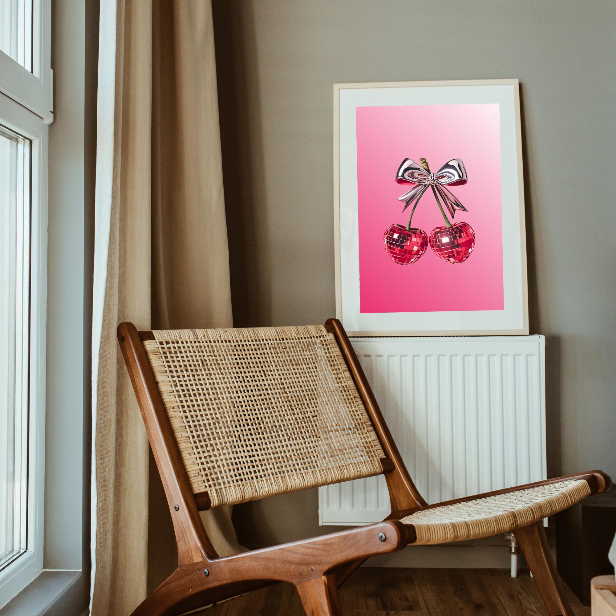 Disco Cherry Art Print, Retro Y2K Glam Decor (digital Download) - Etsy