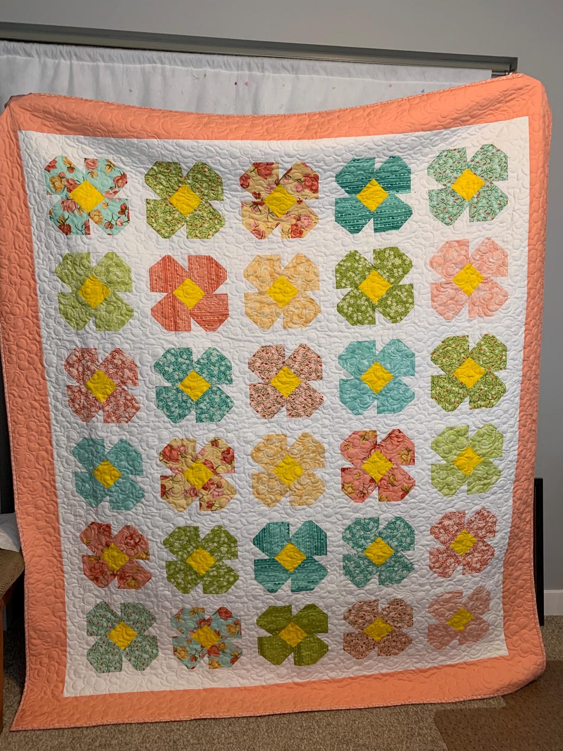 Daisy Flower Quilt 66x76 - Etsy