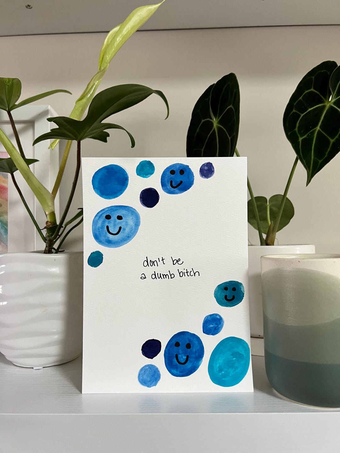 Smileys & Swears Wall Art - Don’t Be a Dumb B*tch - Etsy